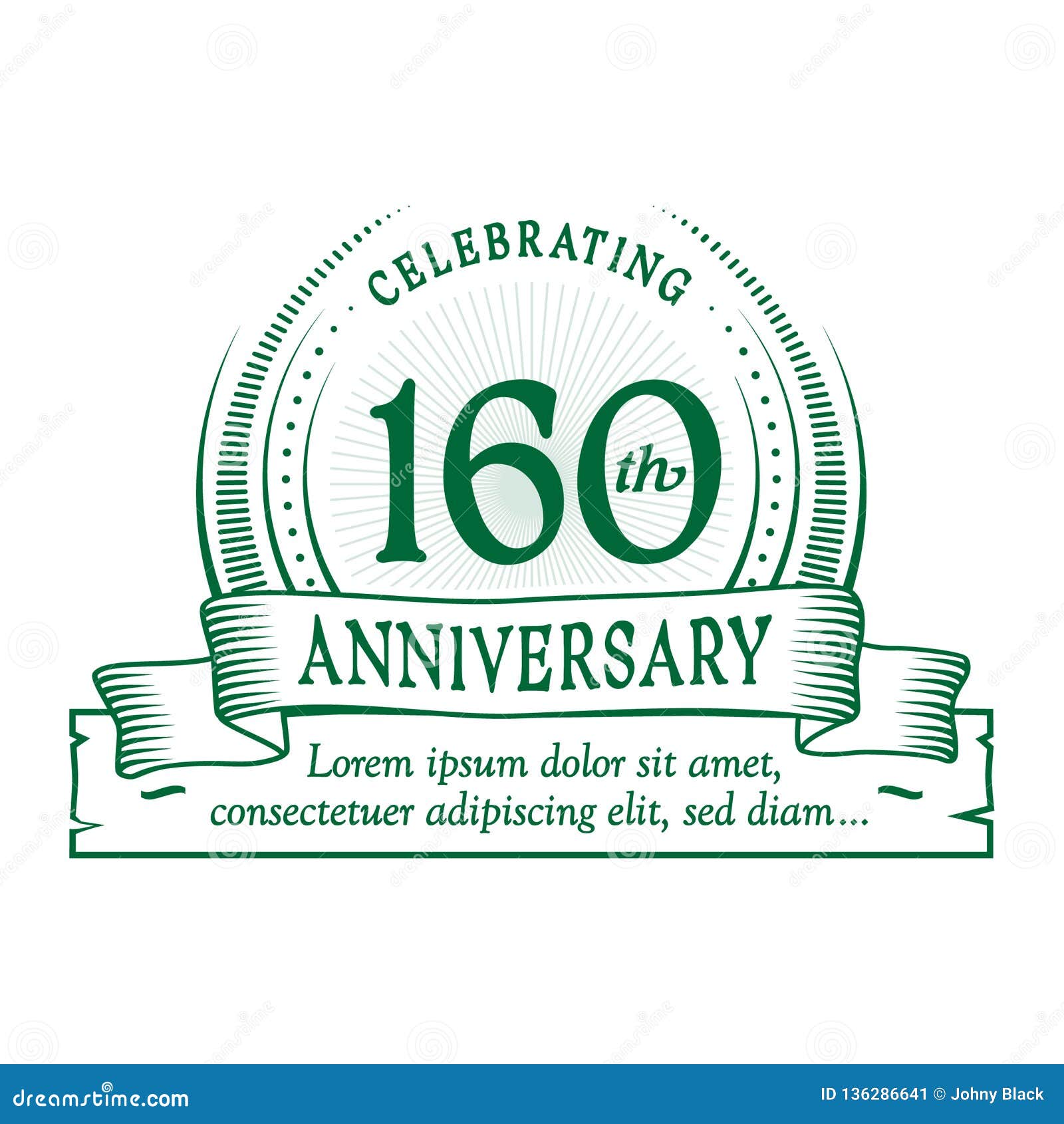 160th Anniversary Design Template. 160 Years Logo. 160 Years Vector and ...