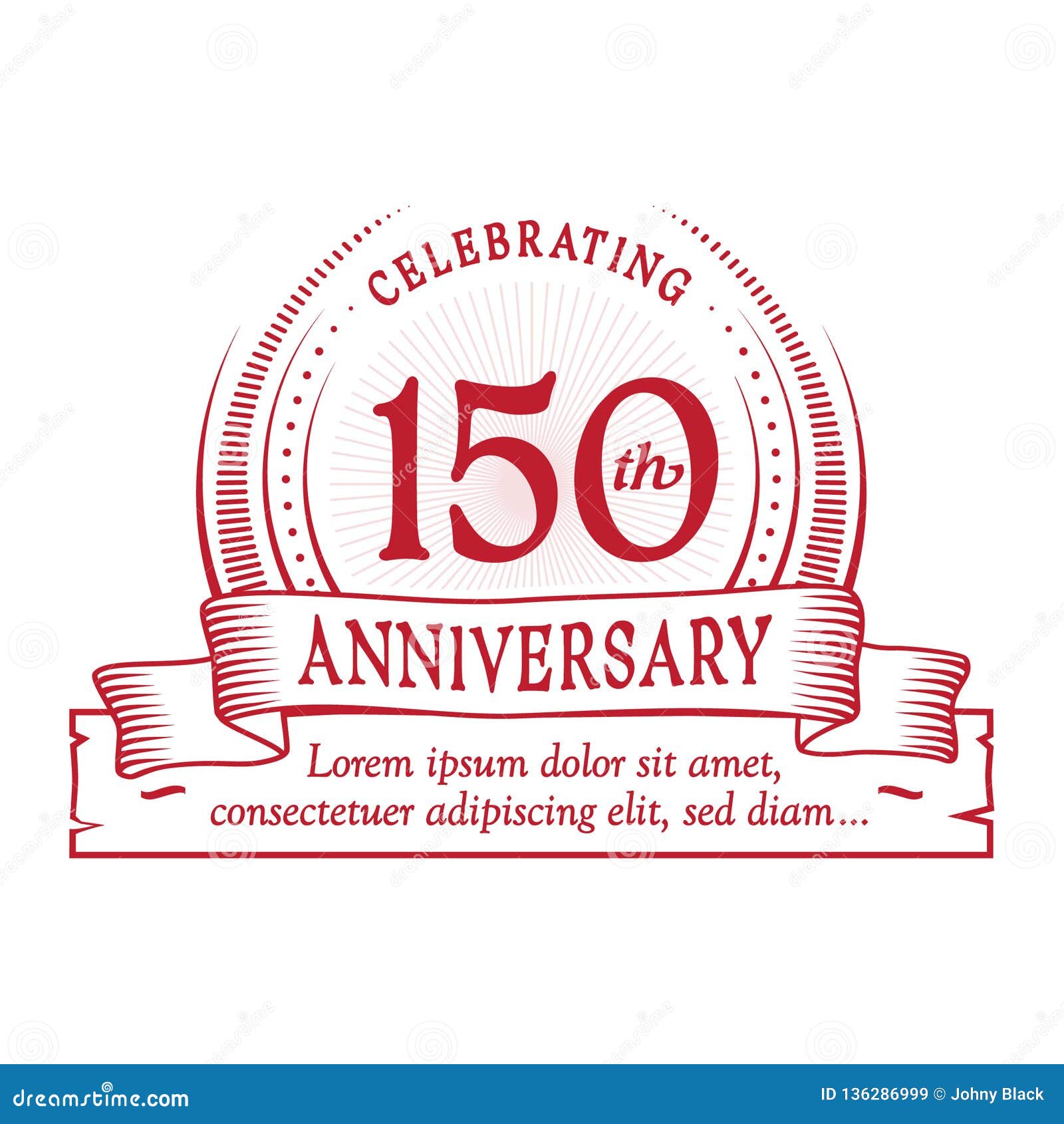 150th Anniversary Design Template. 150 Years Logo. 150 Years Vector and ...