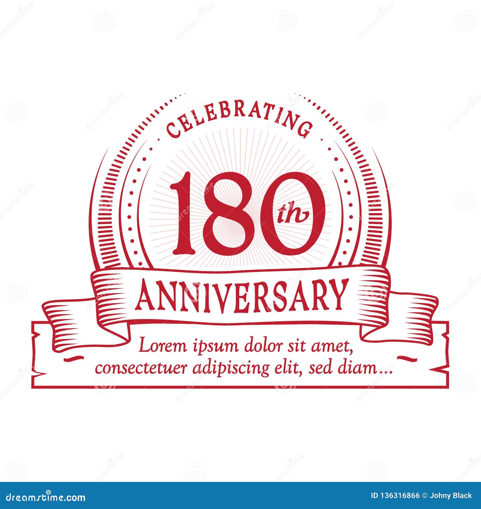 180th Anniversary Design Template. 180 Years Logo. 180 Years Vector and ...