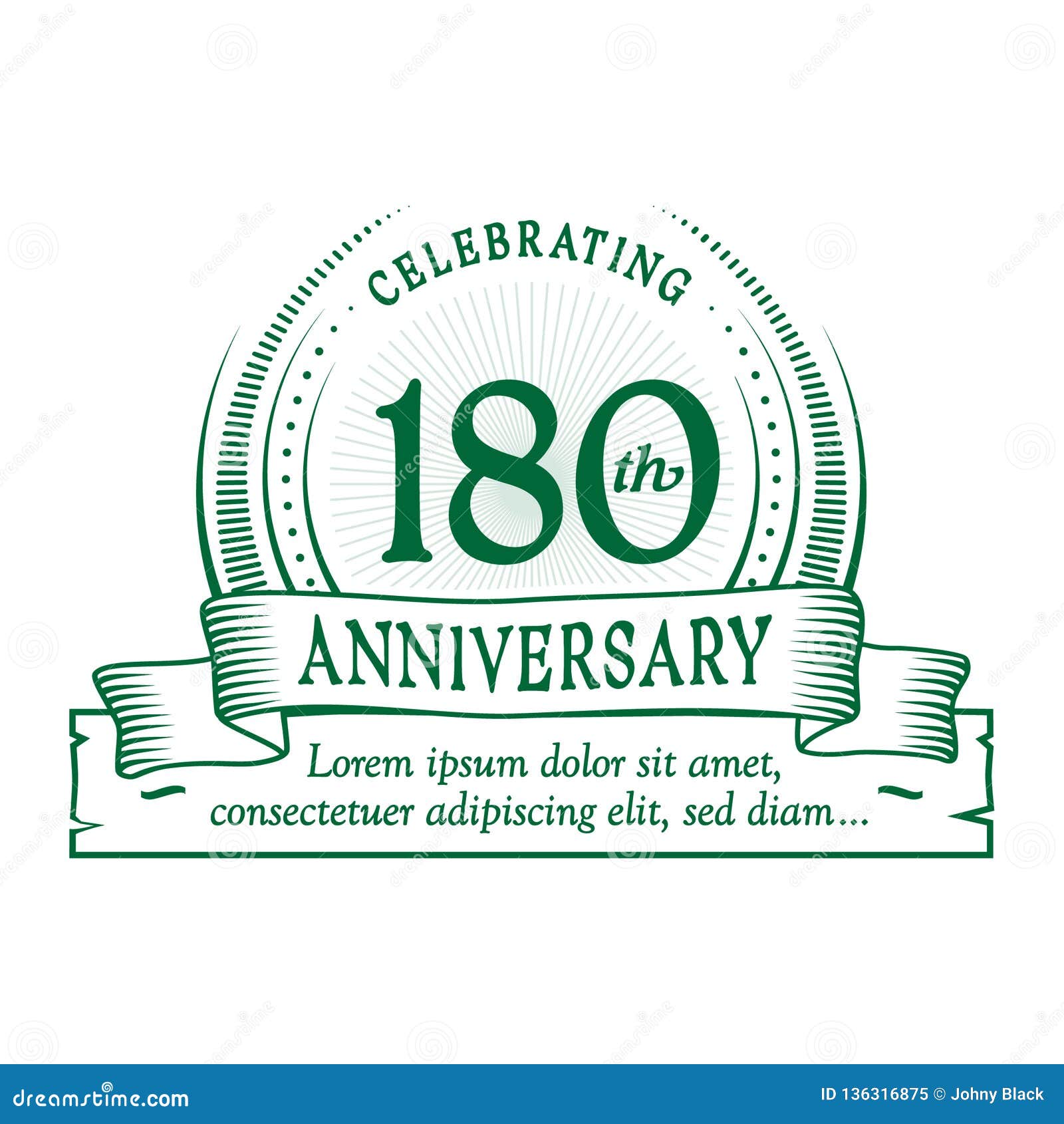 180th Anniversary Design Template. 180 Years Logo. 180 Years Vector and ...