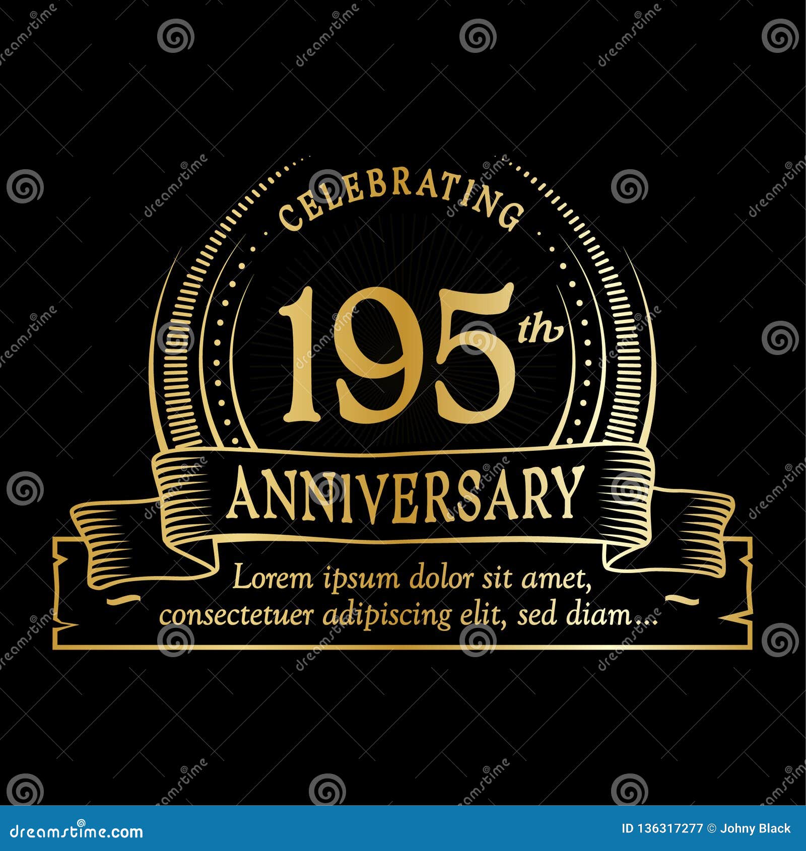 195th Anniversary Design Template. 195 Years Logo. 195 Years Vector and ...