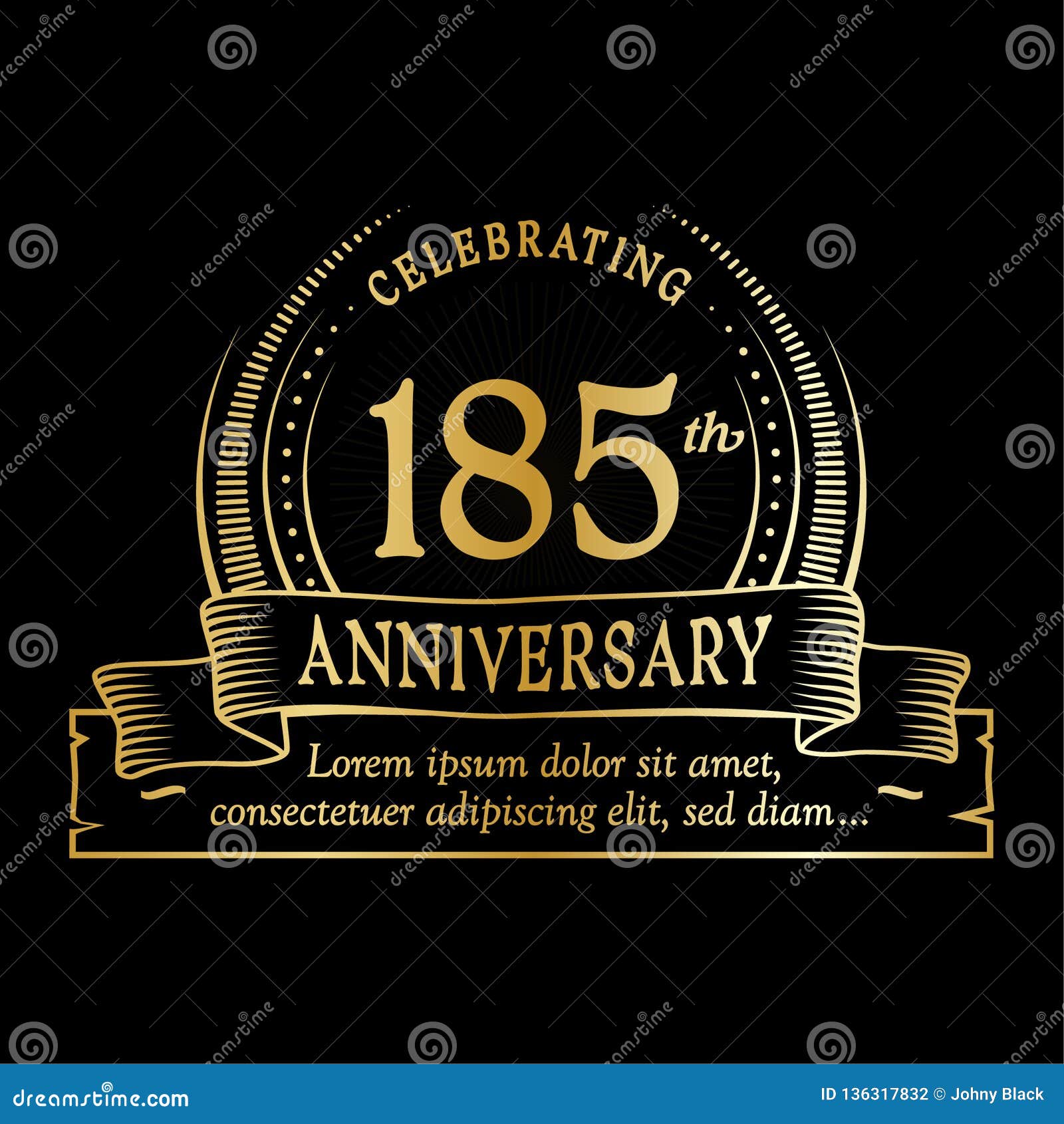 185th Anniversary Design Template. 185 Years Logo. 185 Years Vector and ...