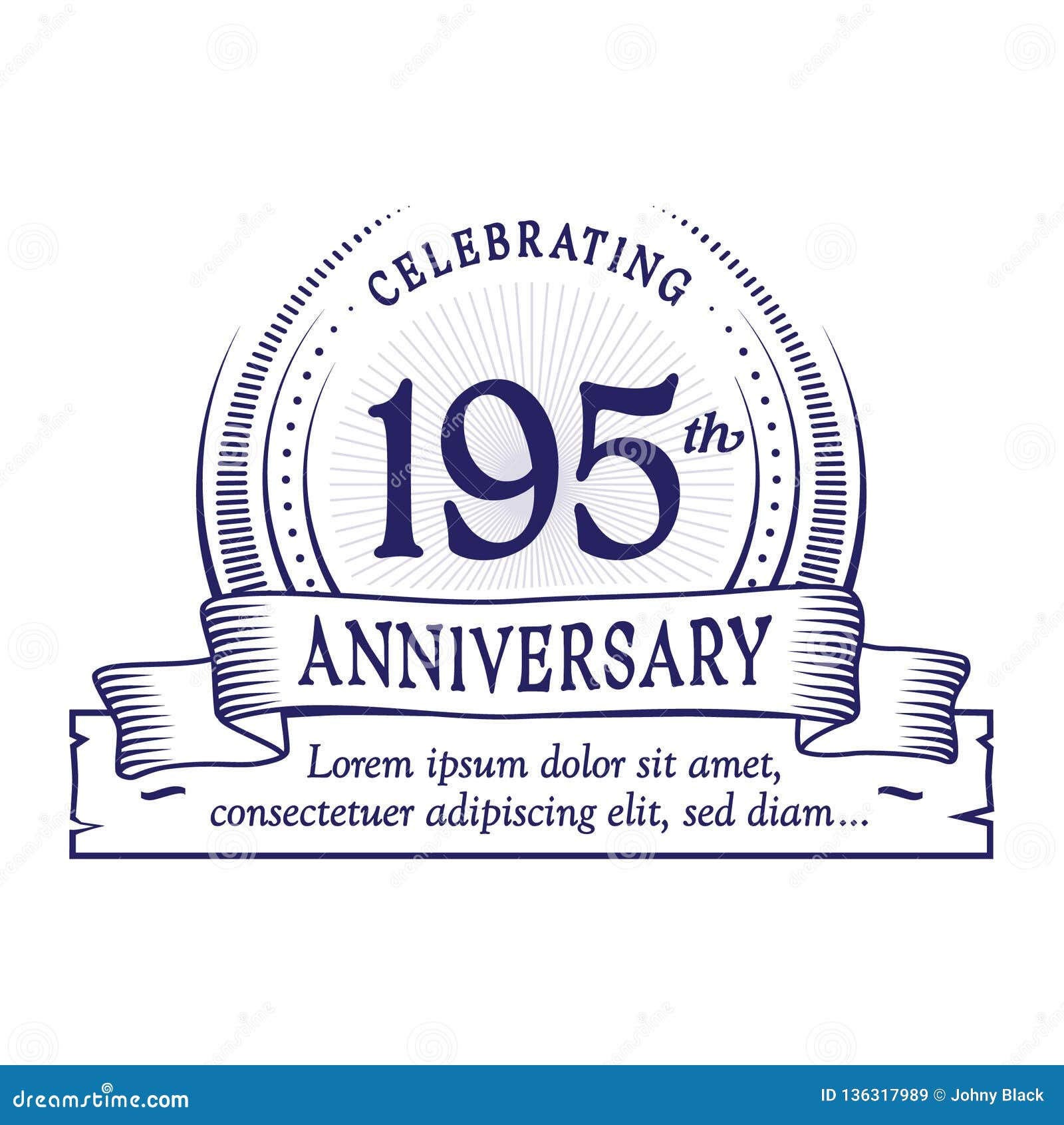 195th Anniversary Design Template. 195 Years Logo. 195 Years Vector and ...