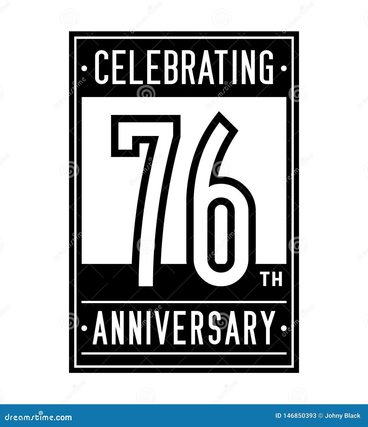 76 Years Celebrating Anniversary Design Template. 76th Logo. Vector and ...
