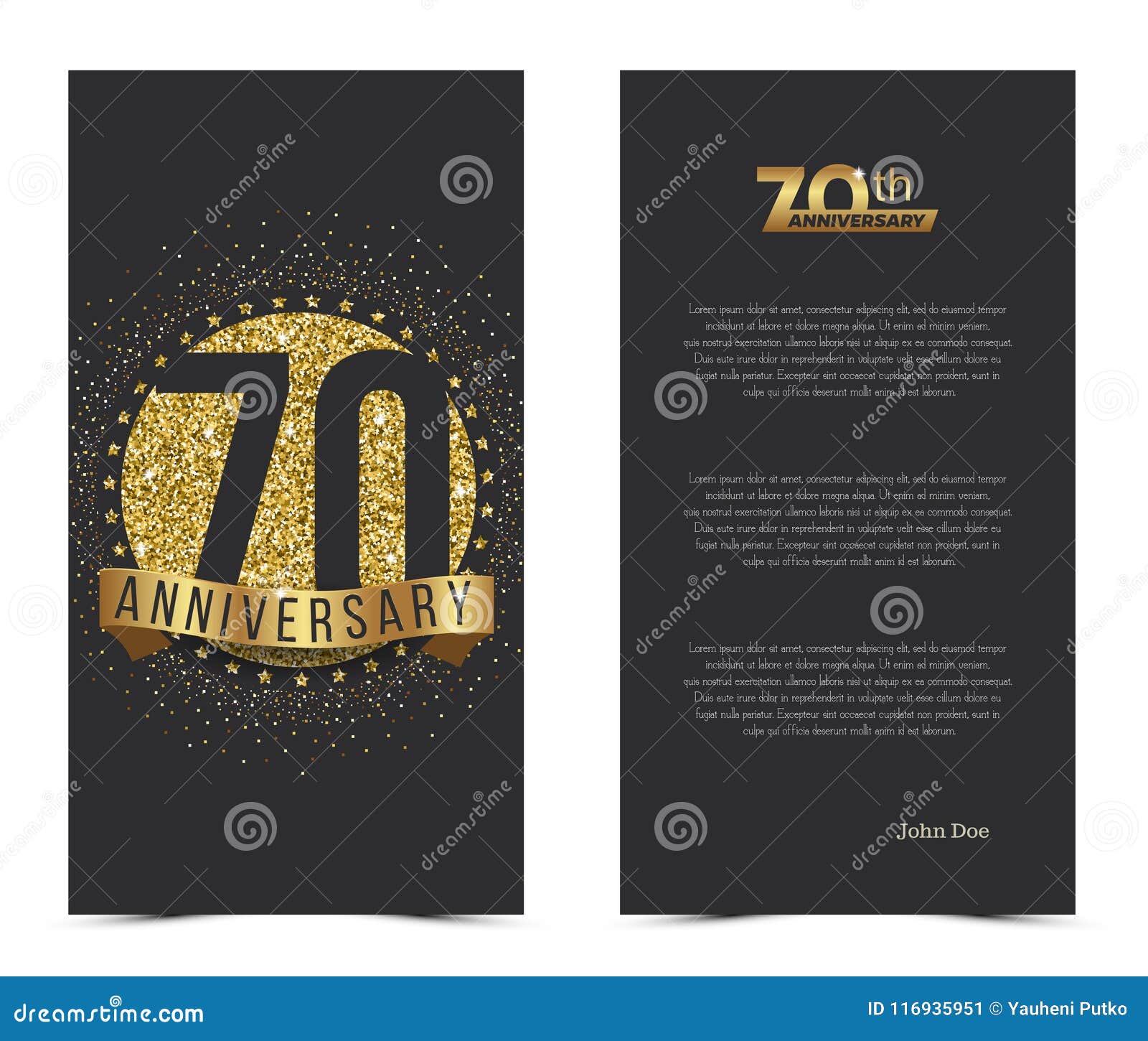 70th Anniversary Celebration Logo Set. 70 Year Jubilee Banner. Vector ...