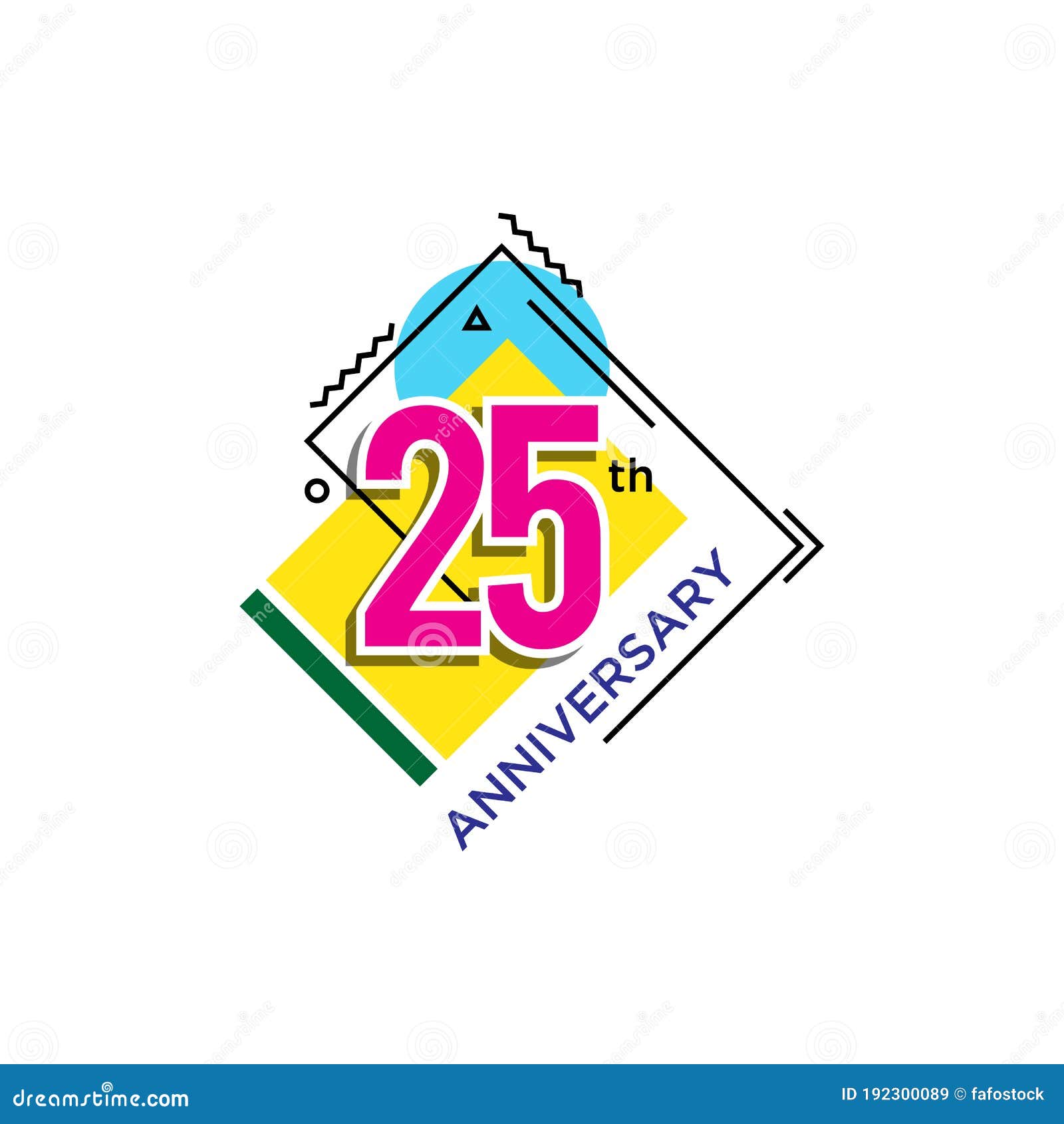 25th Anniversary Celebration Icon Vector Logo Design Template. Stock ...