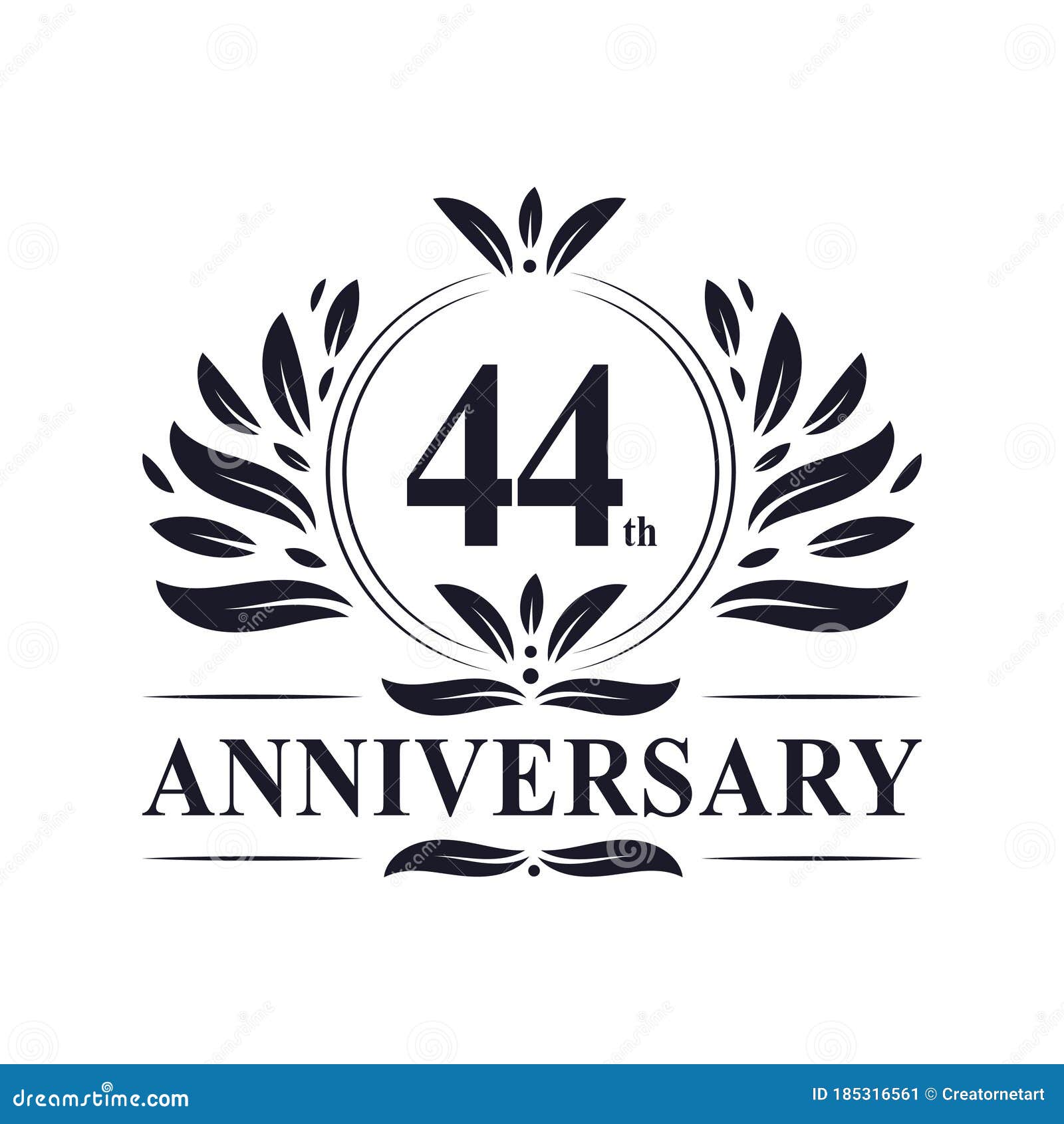 44th Anniversary Celebration, Luxurious 44 Years Anniversary Logo ...