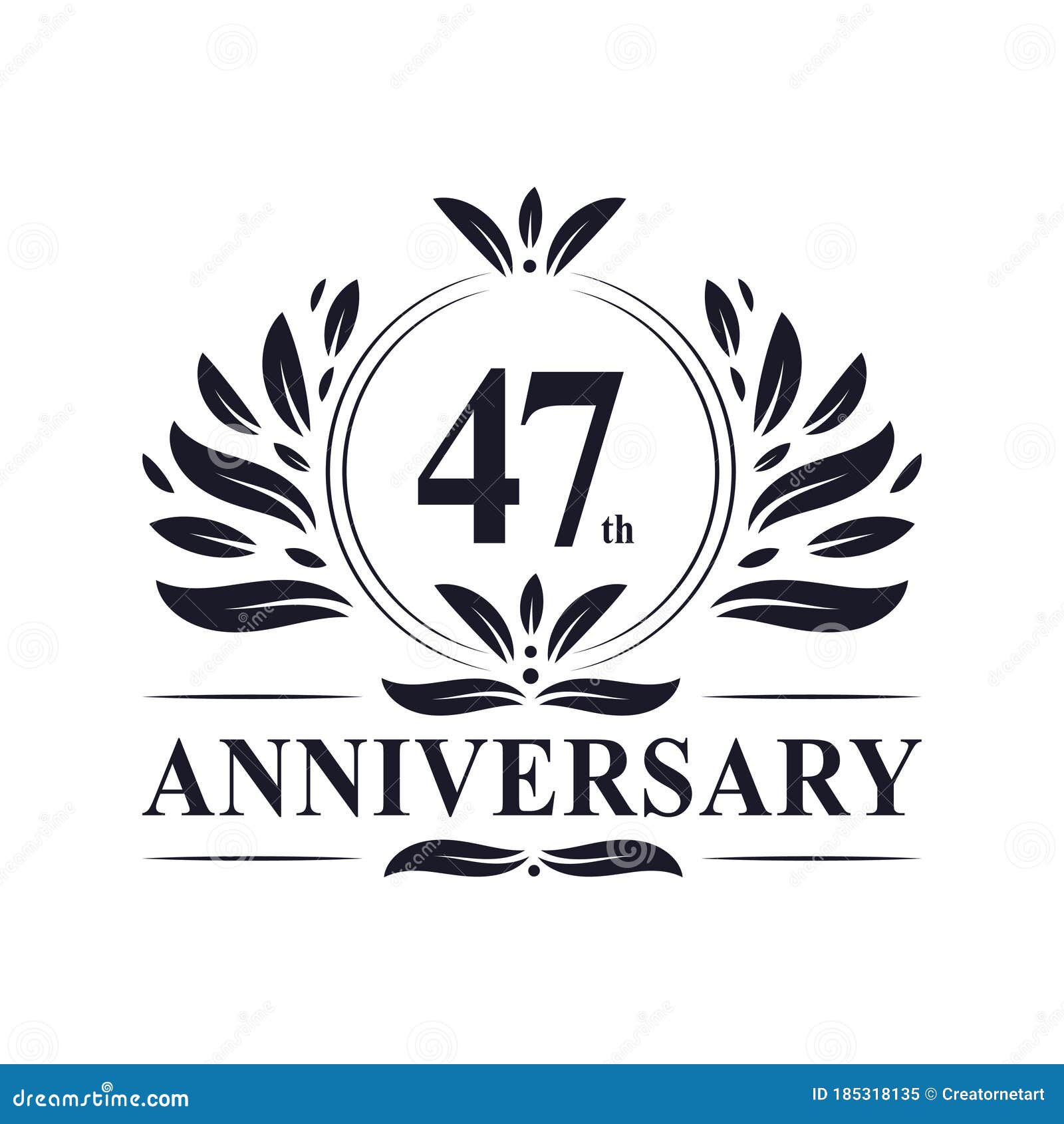 47th Anniversary Celebration, Luxurious 47 Years Anniversary Logo ...