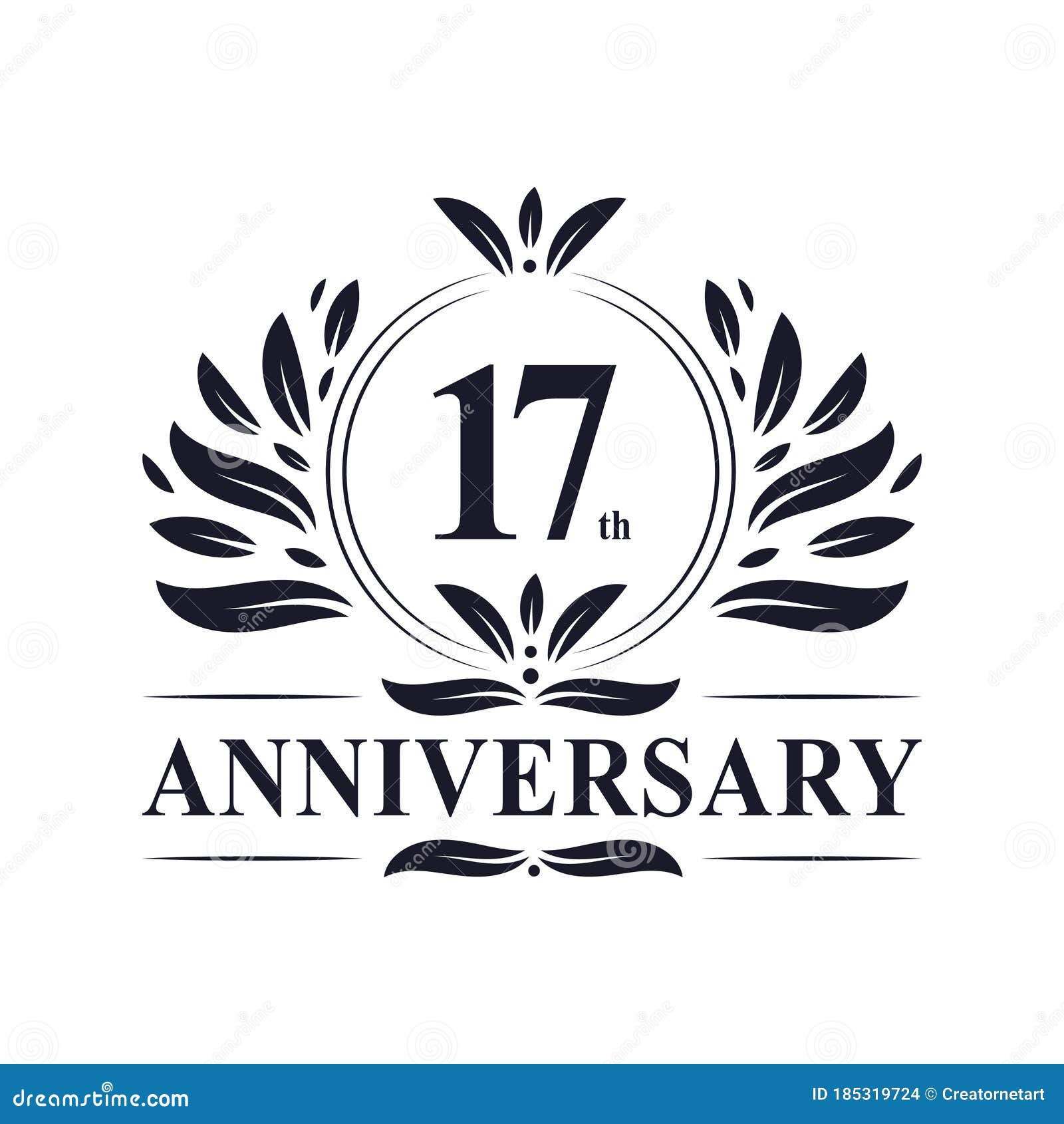 17th Anniversary Celebration, Luxurious 17 Years Anniversary Logo ...