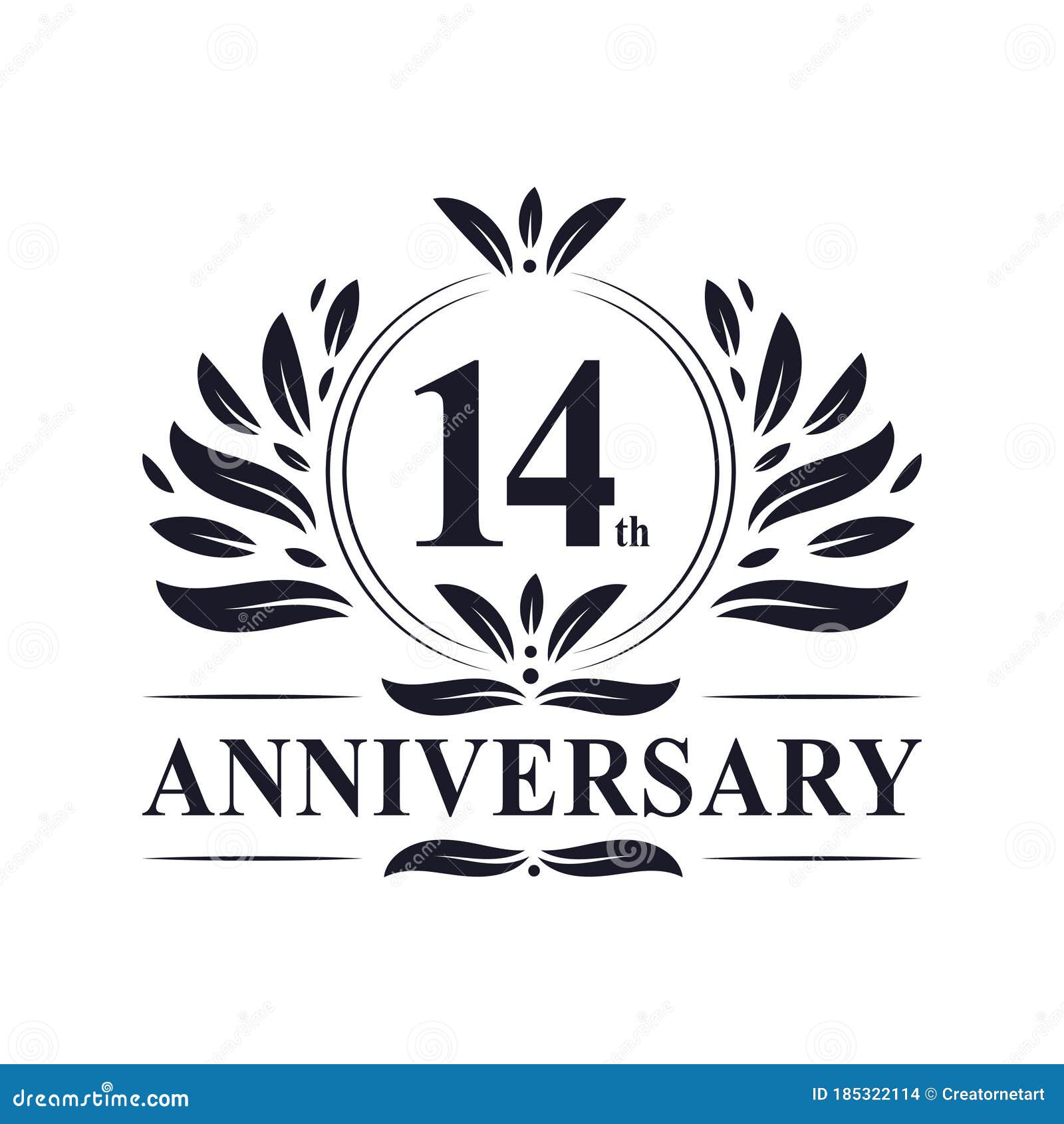 14th Anniversary Celebration, Luxurious 14 Years Anniversary Logo ...