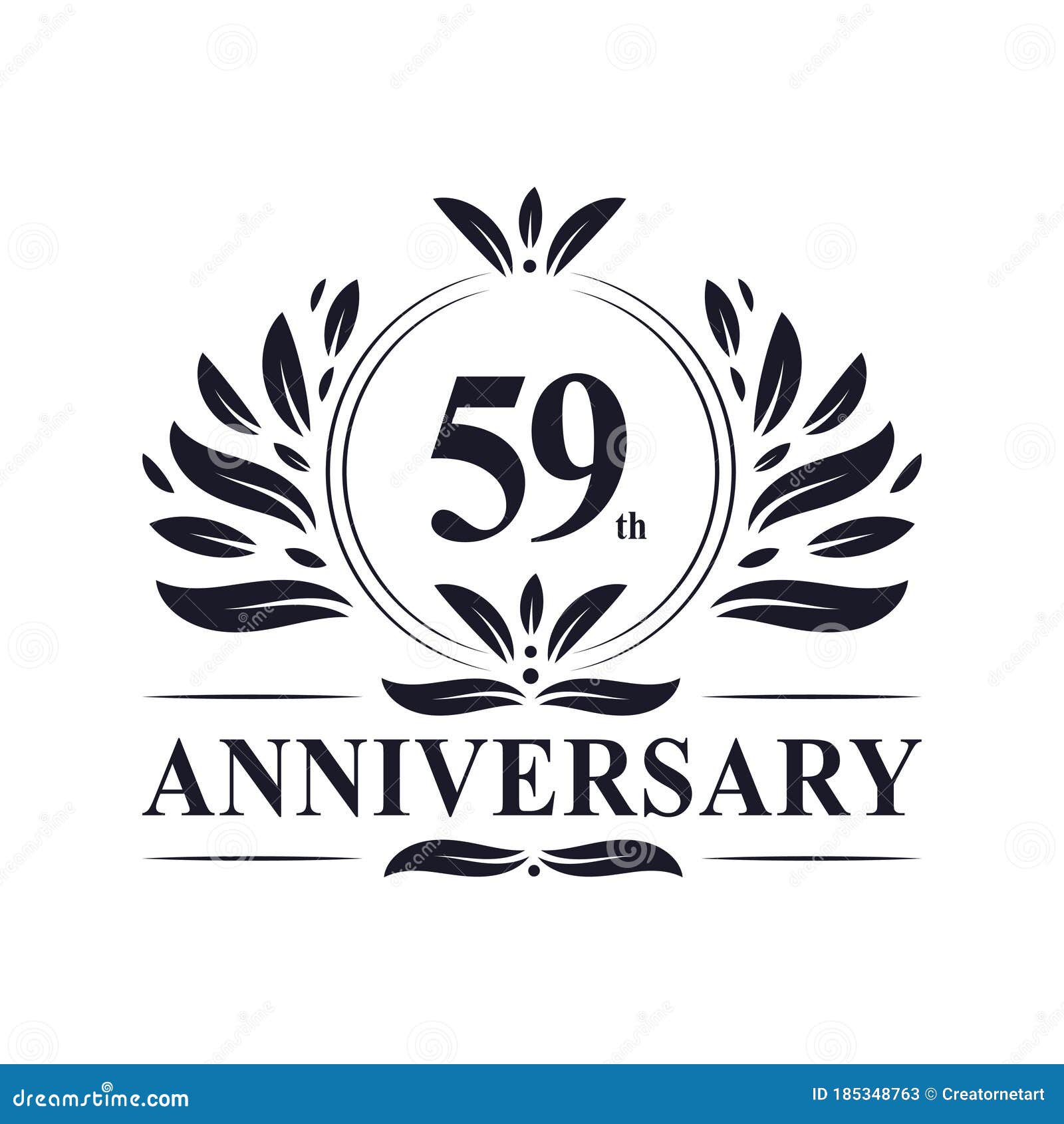 59th Anniversary Celebration, Luxurious 59 Years Anniversary Logo ...