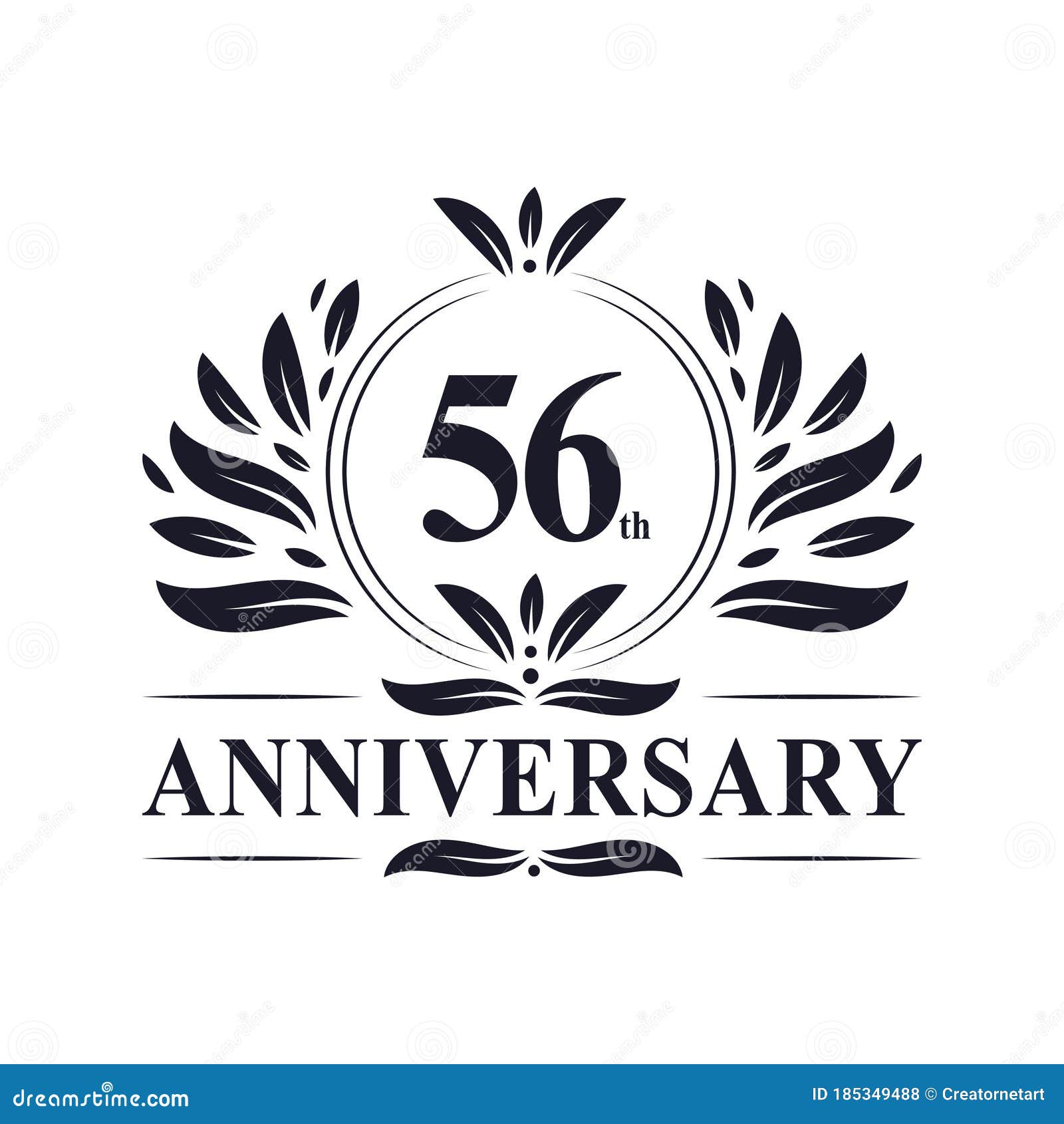 56th Anniversary Celebration, Luxurious 56 Years Anniversary Logo ...