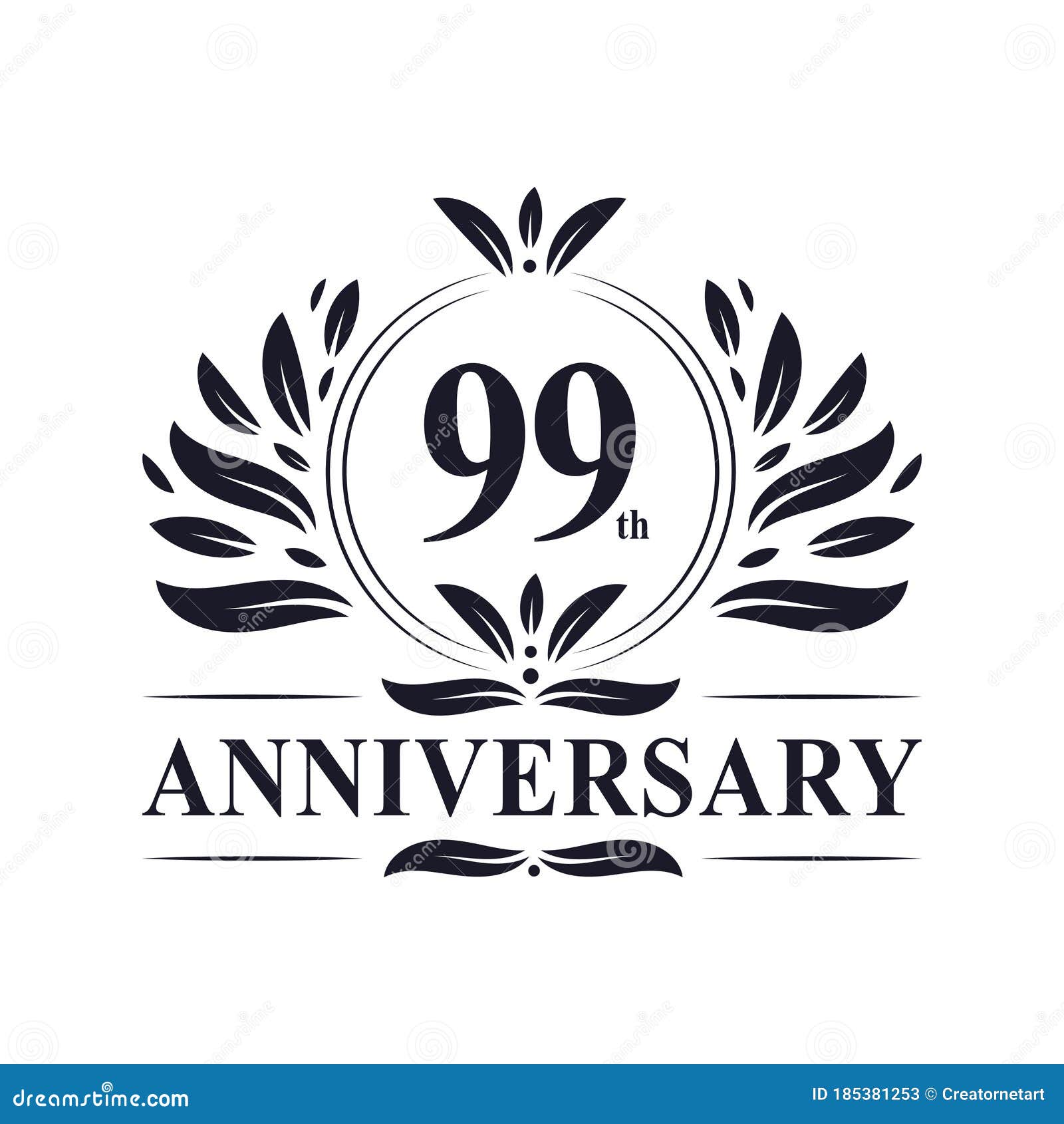 99th Anniversary Celebration, Luxurious 99 Years Anniversary Logo ...