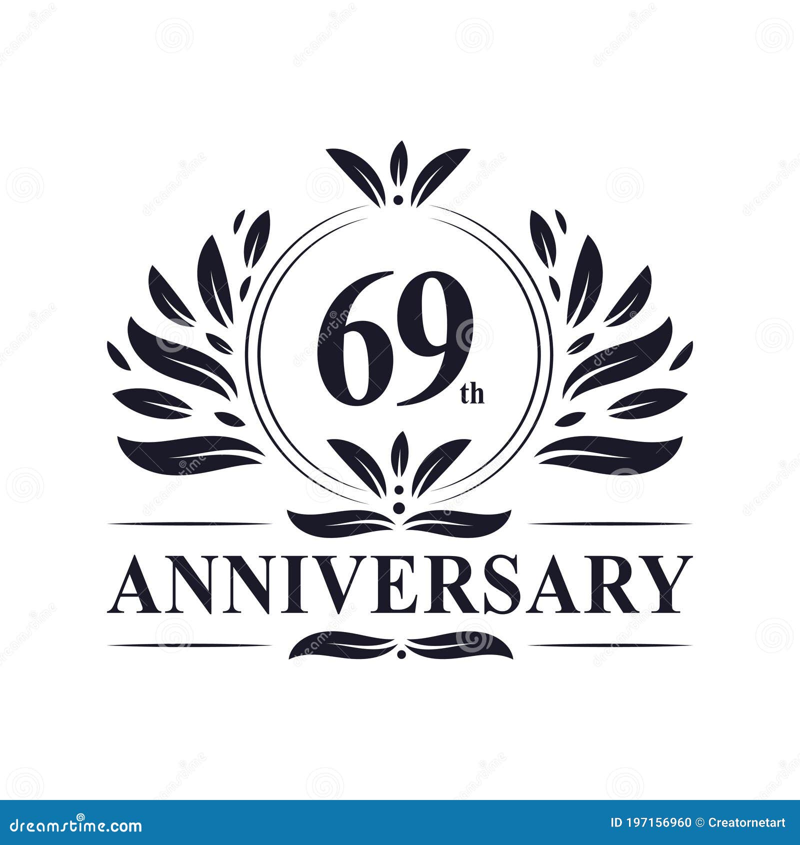 69th Anniversary Celebration, Luxurious 69 Years Anniversary Logo ...