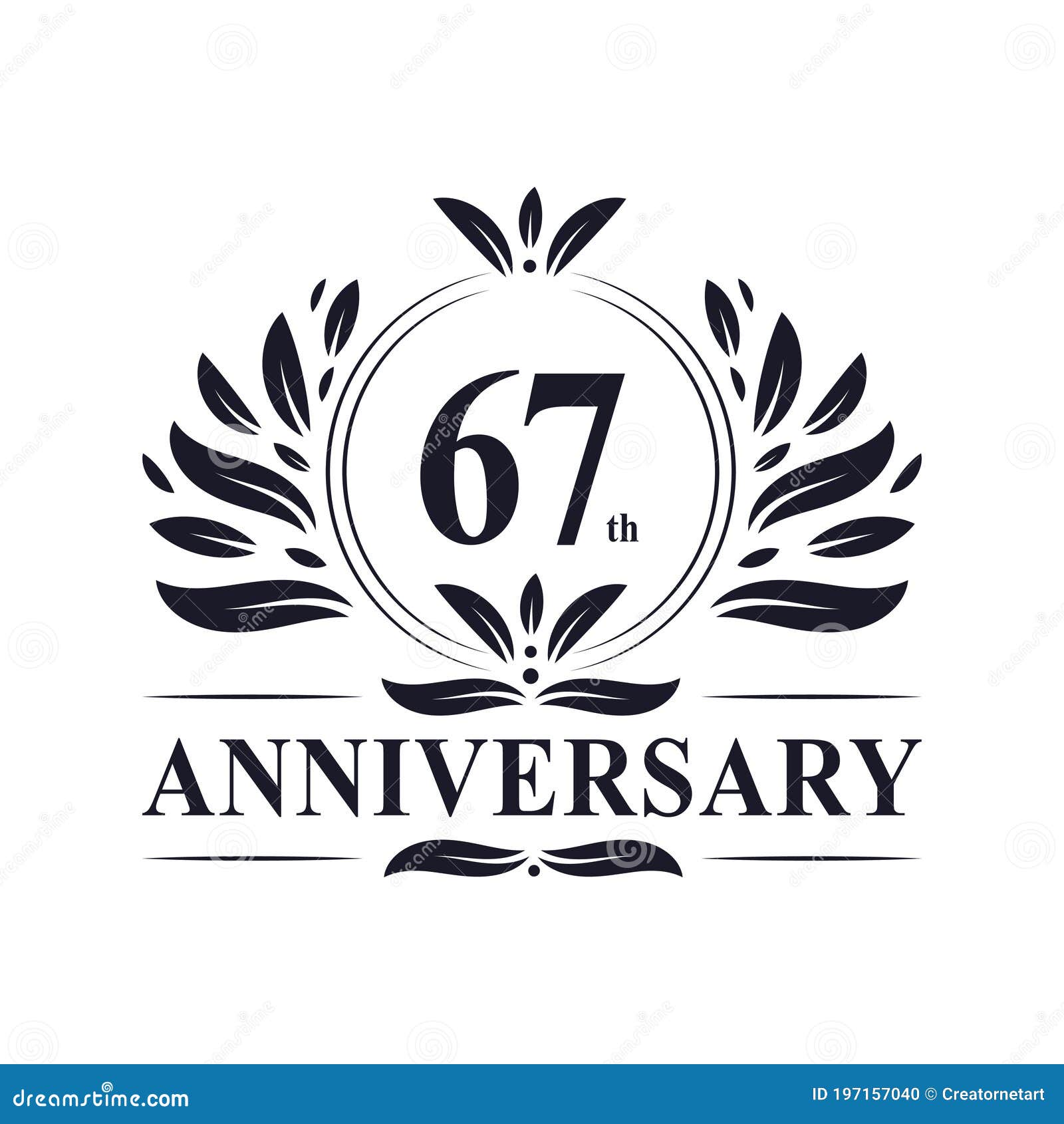 67th Anniversary Celebration, Luxurious 67 Years Anniversary Logo ...