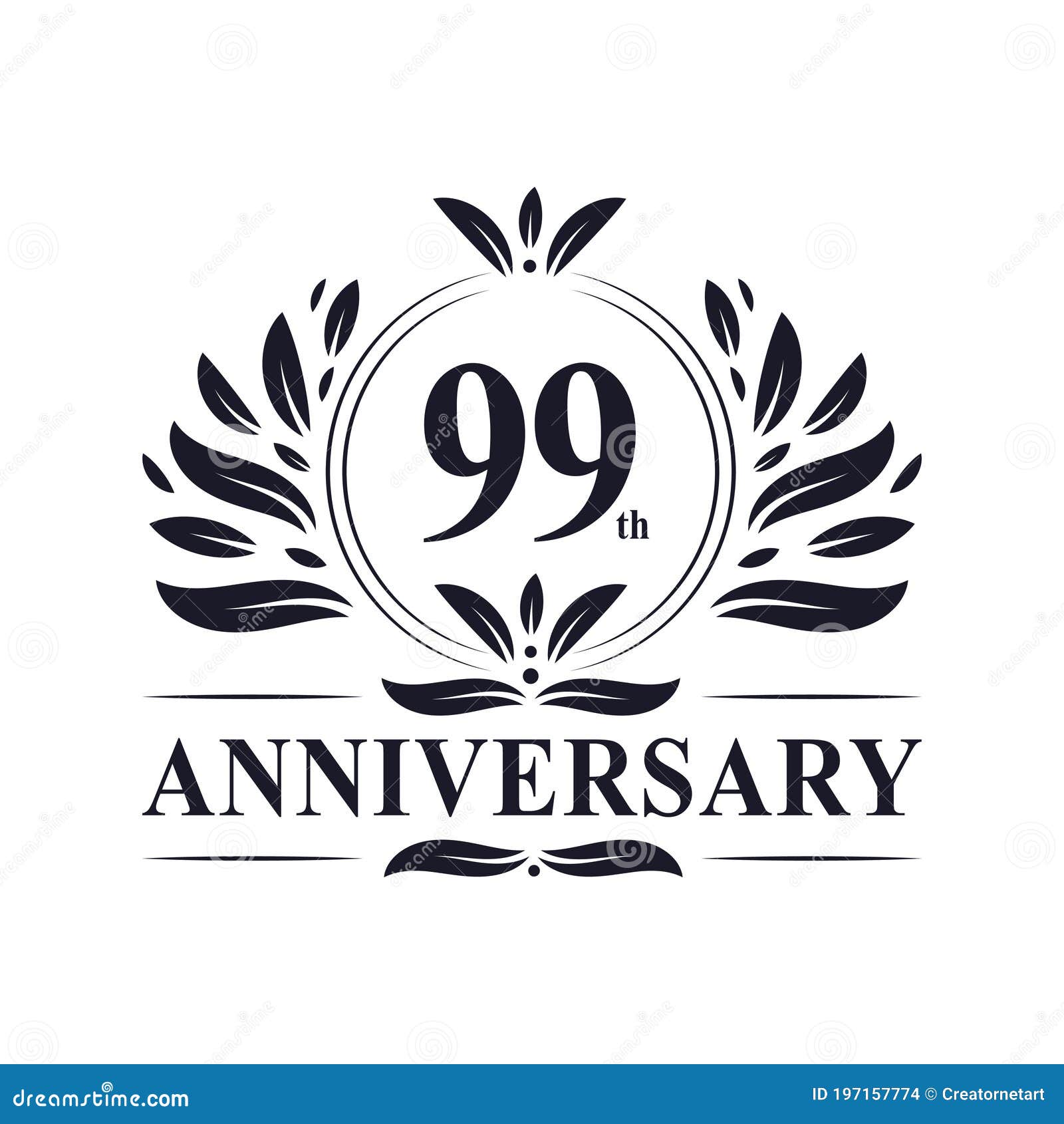 99th Anniversary Celebration, Luxurious 99 Years Anniversary Logo ...