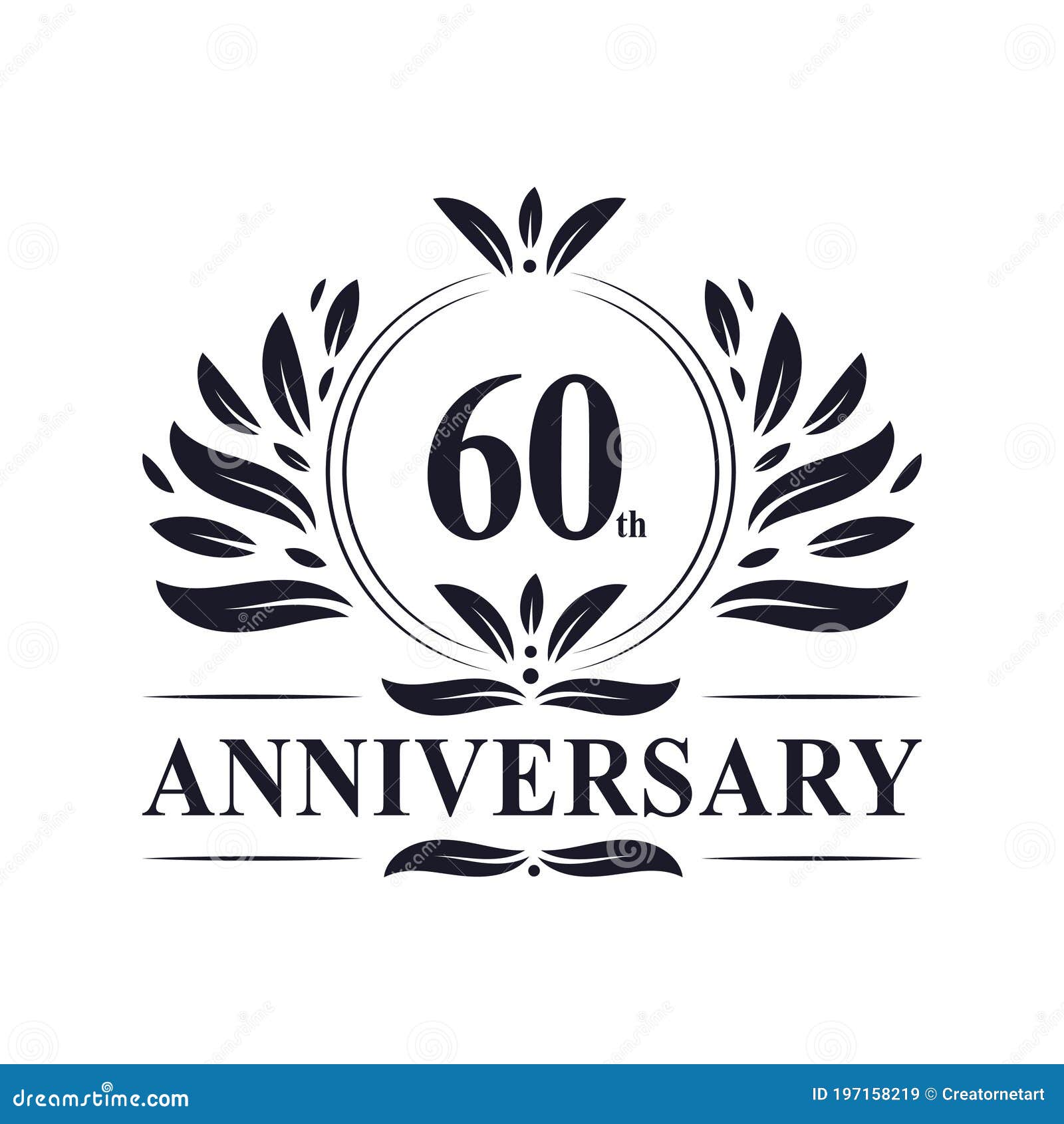 60th Anniversary Celebration, Luxurious 60 Years Anniversary Logo ...