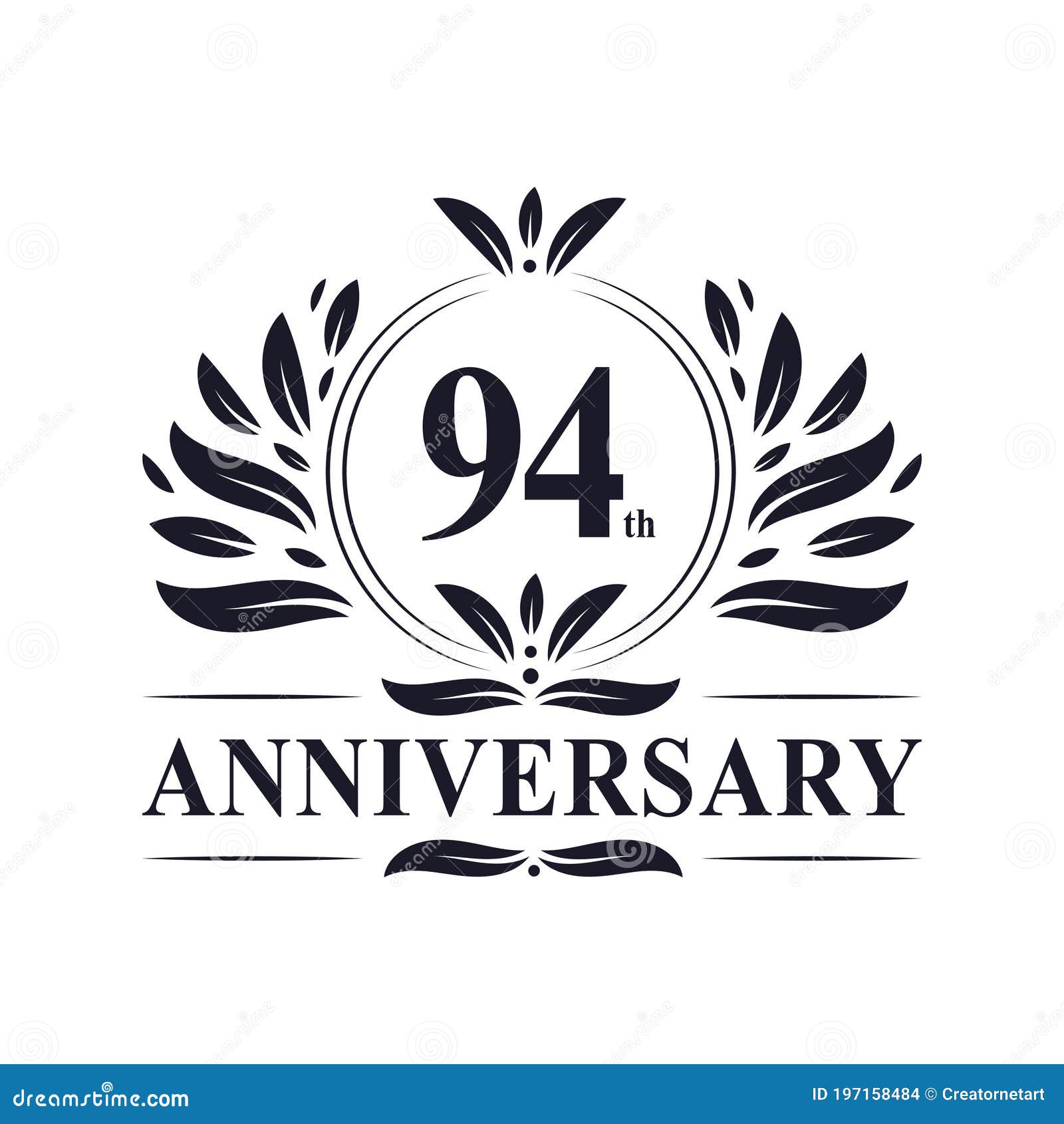 94th Anniversary Celebration, Luxurious 94 Years Anniversary Logo ...