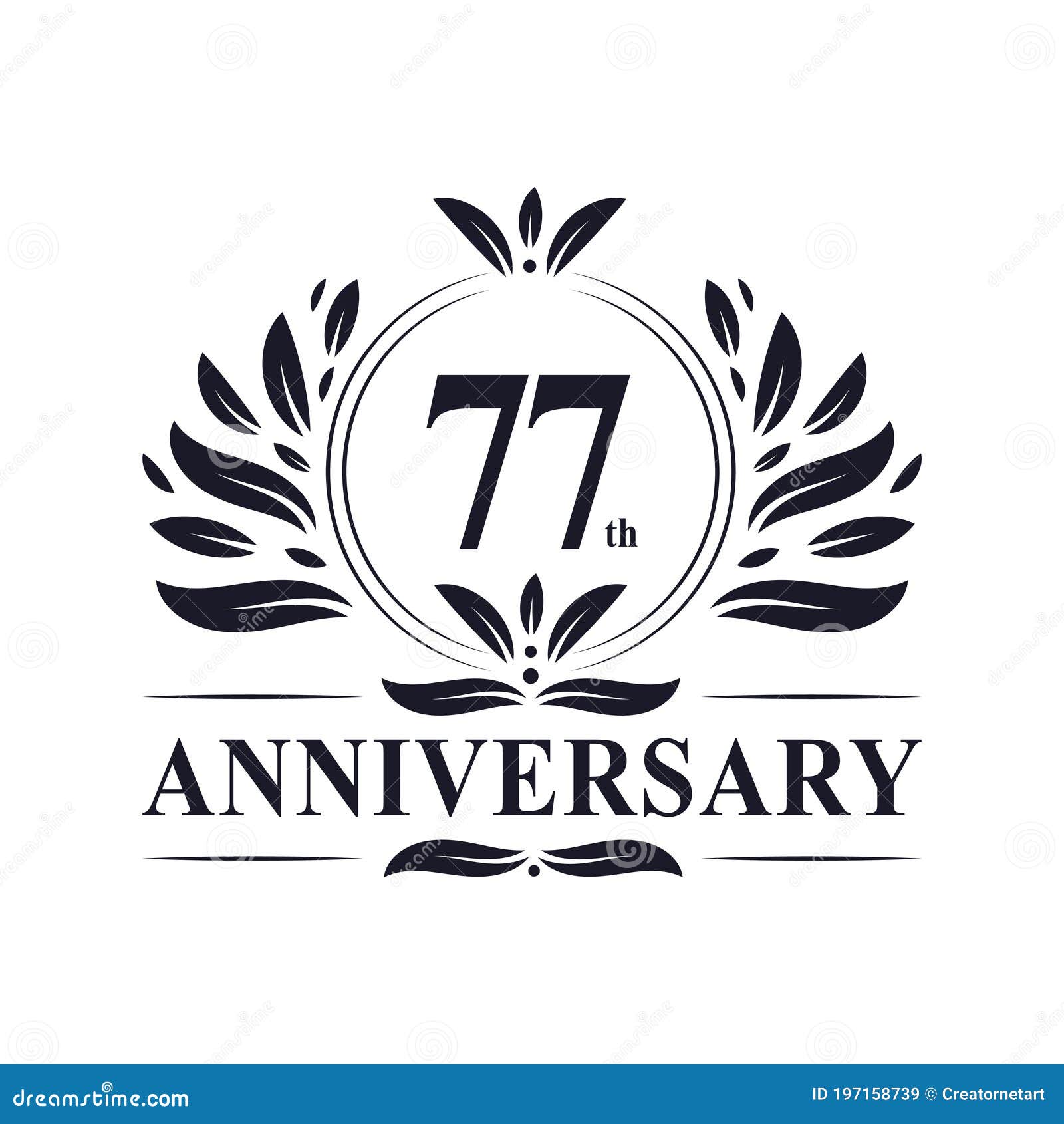 77th Anniversary Celebration, Luxurious 77 Years Anniversary Logo ...