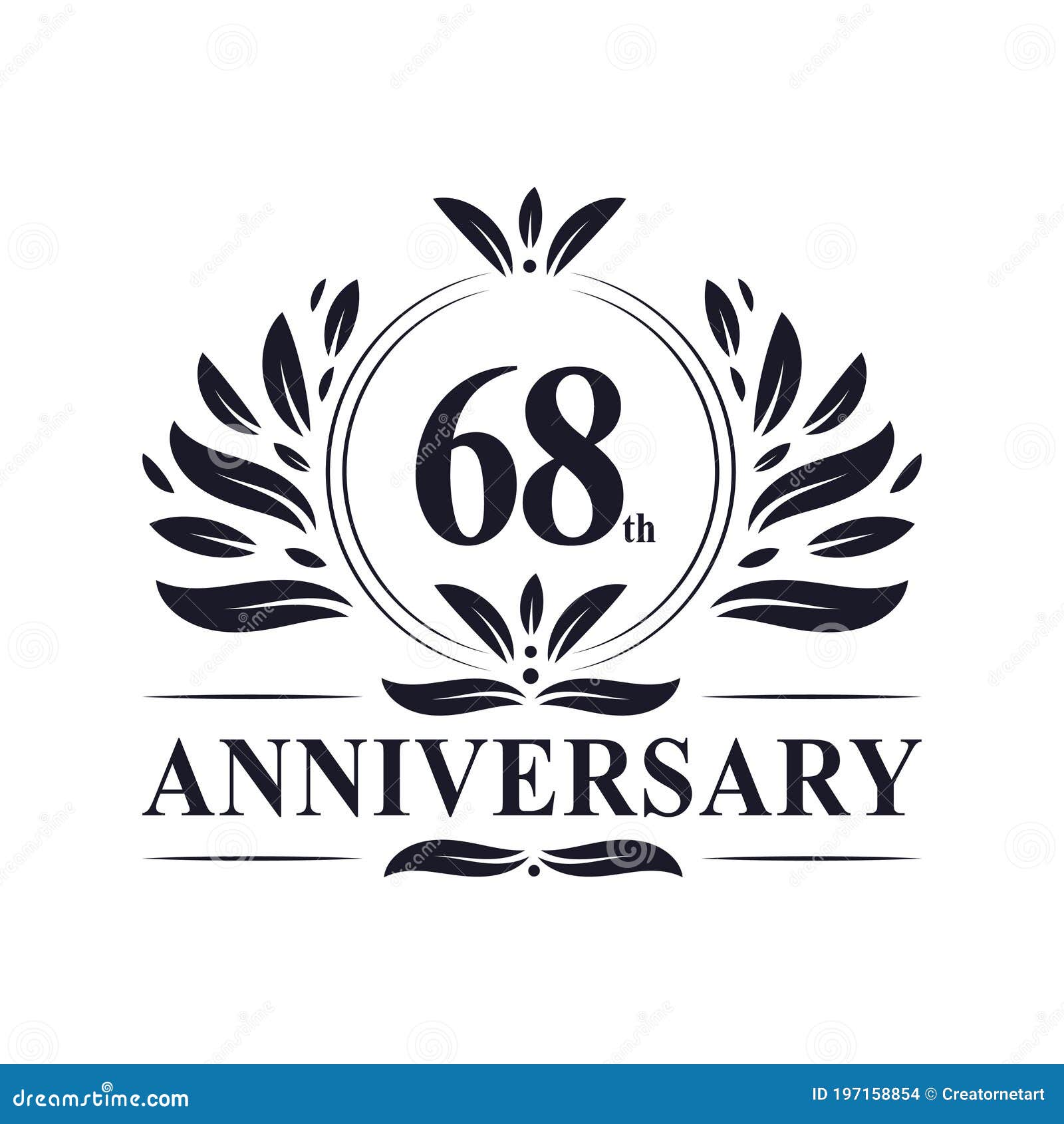 68th Anniversary Celebration, Luxurious 68 Years Anniversary Logo ...