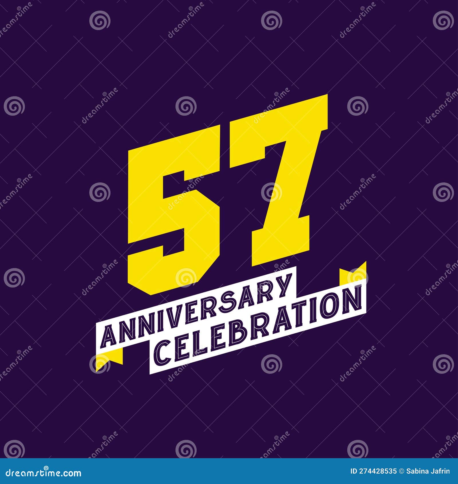 57th Anniversary Celebration Vector Design, 57 Years Anniversary Stock ...