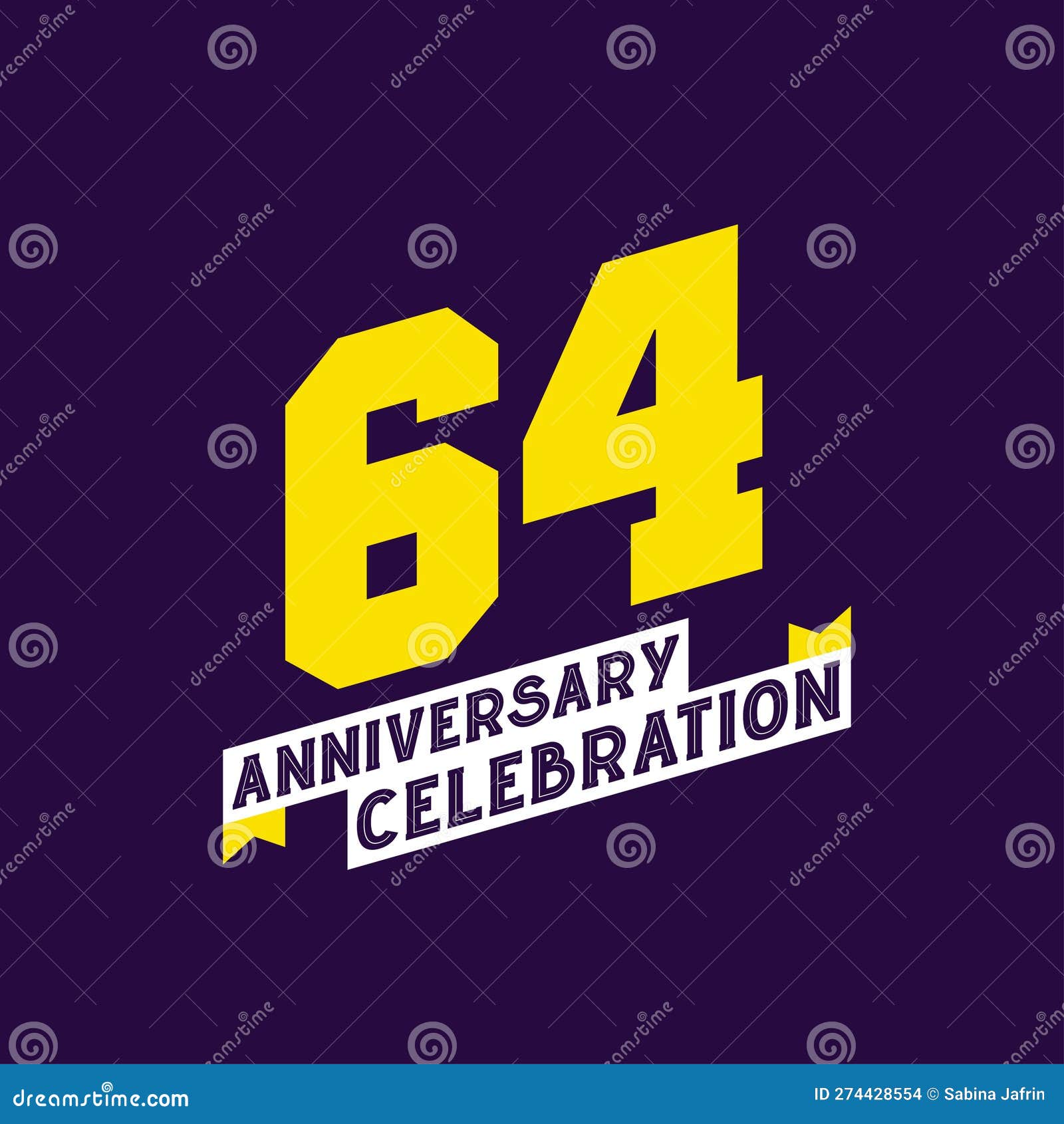 64th Anniversary Celebration Vector Design, 64 Years Anniversary Stock ...