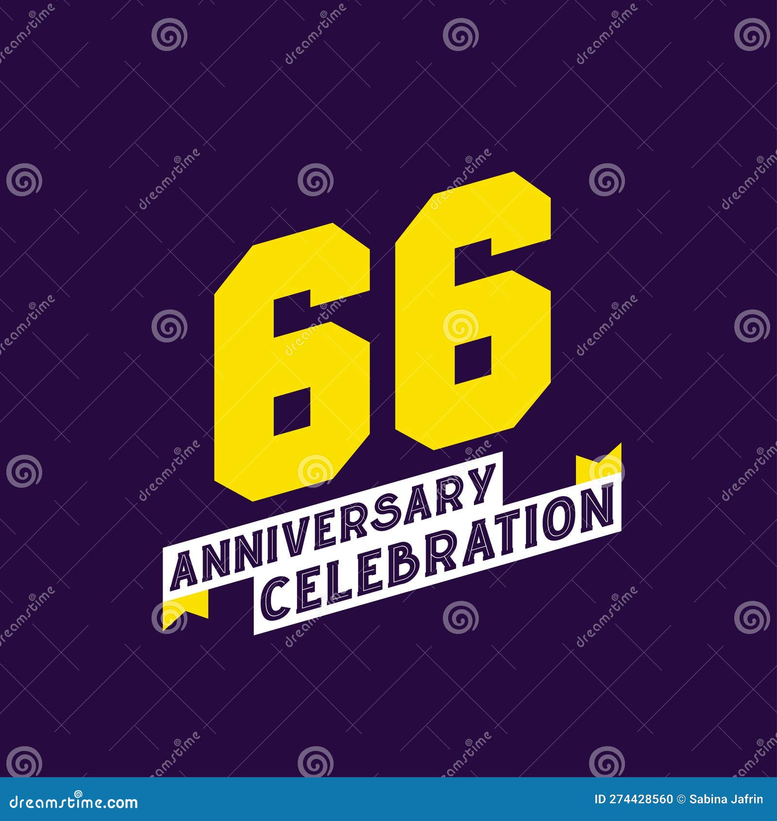 66th Anniversary Celebration Vector Design, 66 Years Anniversary Stock ...