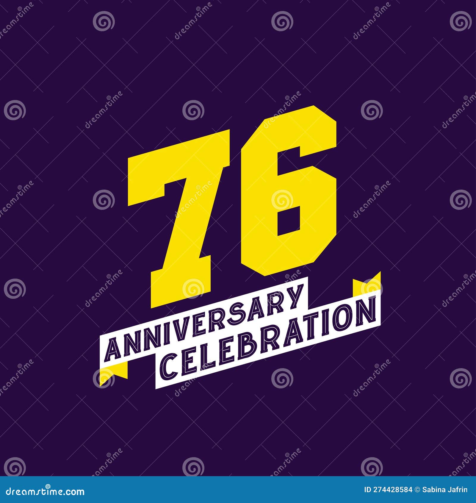 76th Anniversary Design, Luxurious Golden Color 76 Years Anniversary ...