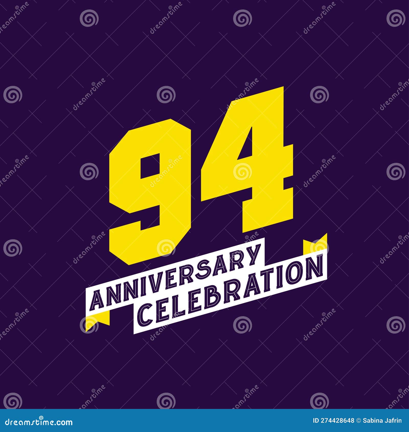 94th Anniversary Celebration Vector Design, 94 Years Anniversary Stock ...