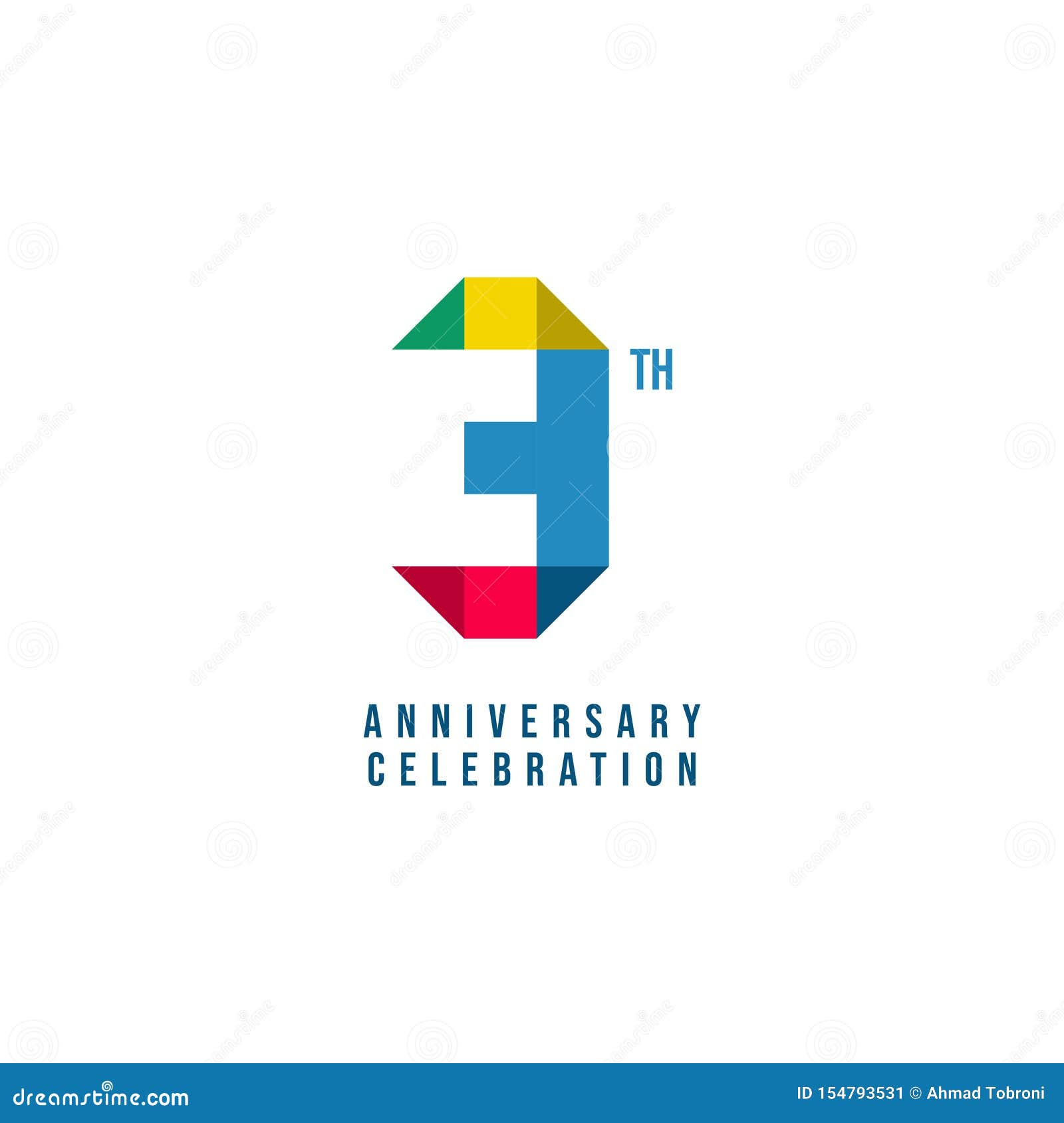 3 Th Anniversary Celebration Vector Template Design Illustration Stock ...