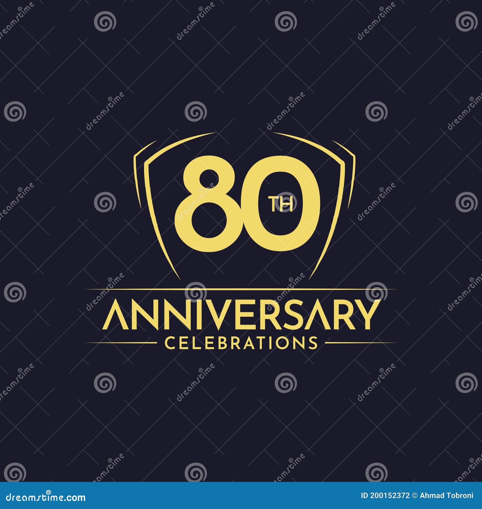 80 Th Anniversary Celebrations Vector Template Design Illustration ...