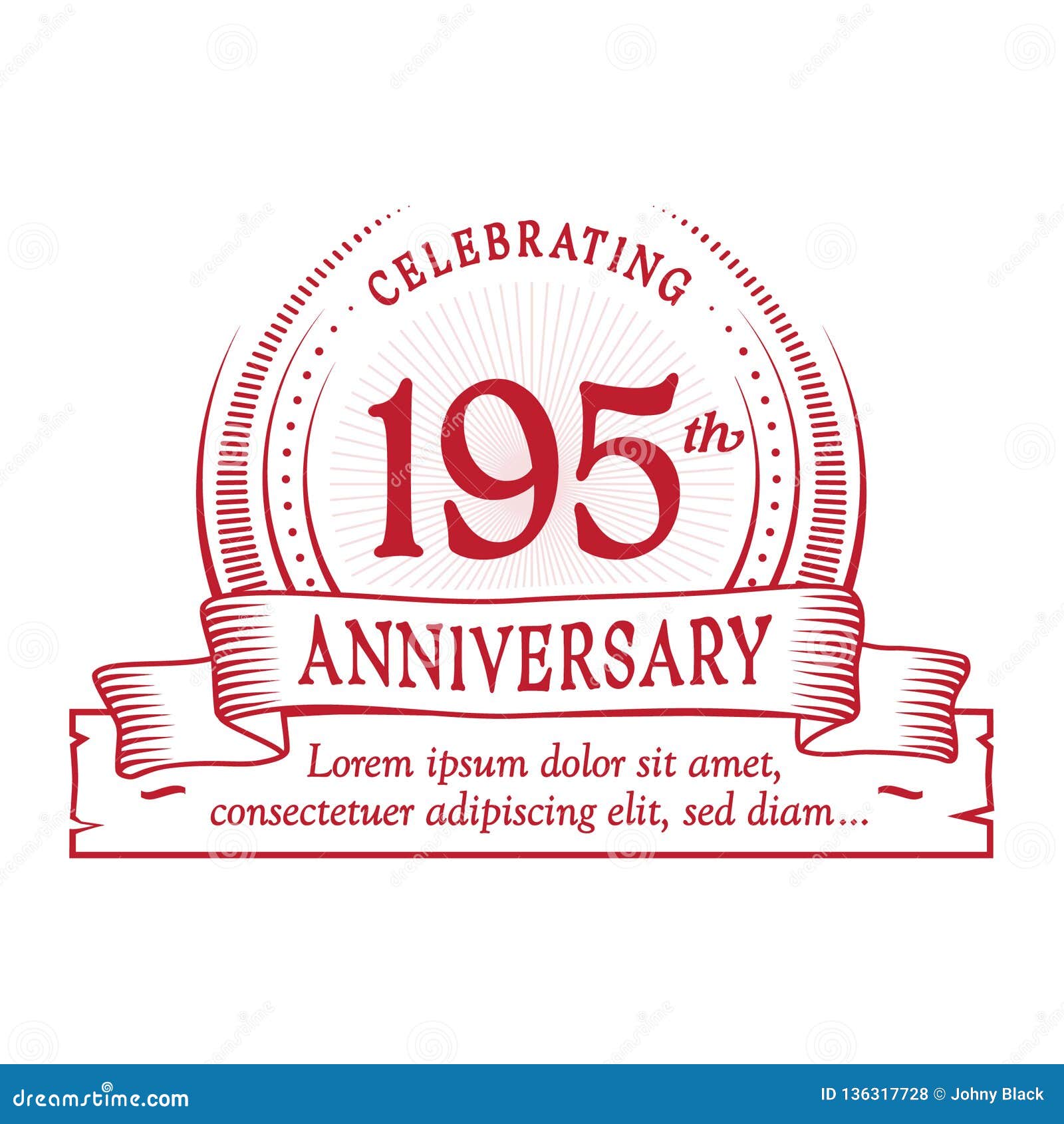 195th Anniversary Design Template. 195 Years Logo. 195 Years Vector and ...