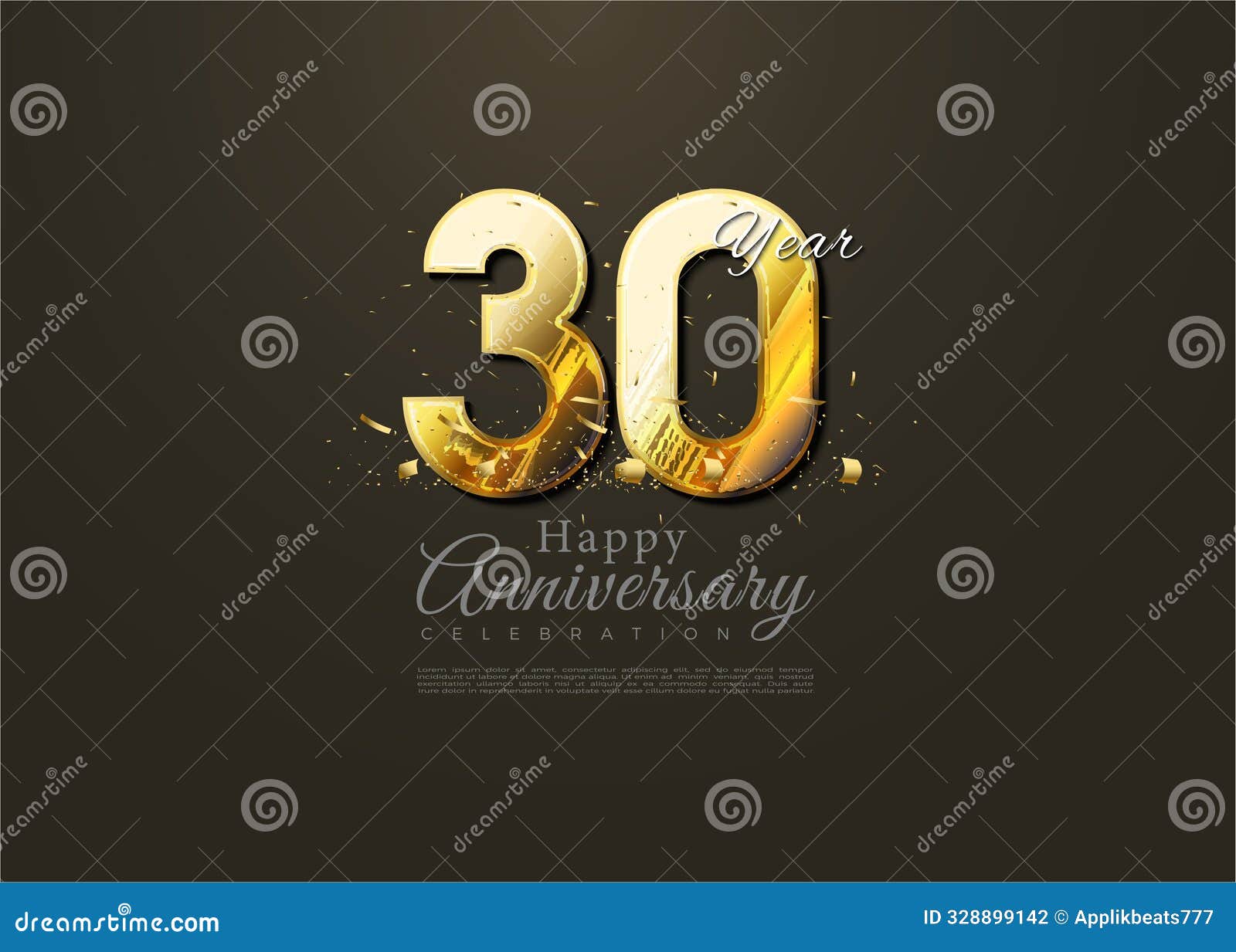 30th Anniversary with Fancy Textured Numbers. Vector Premium Design ...
