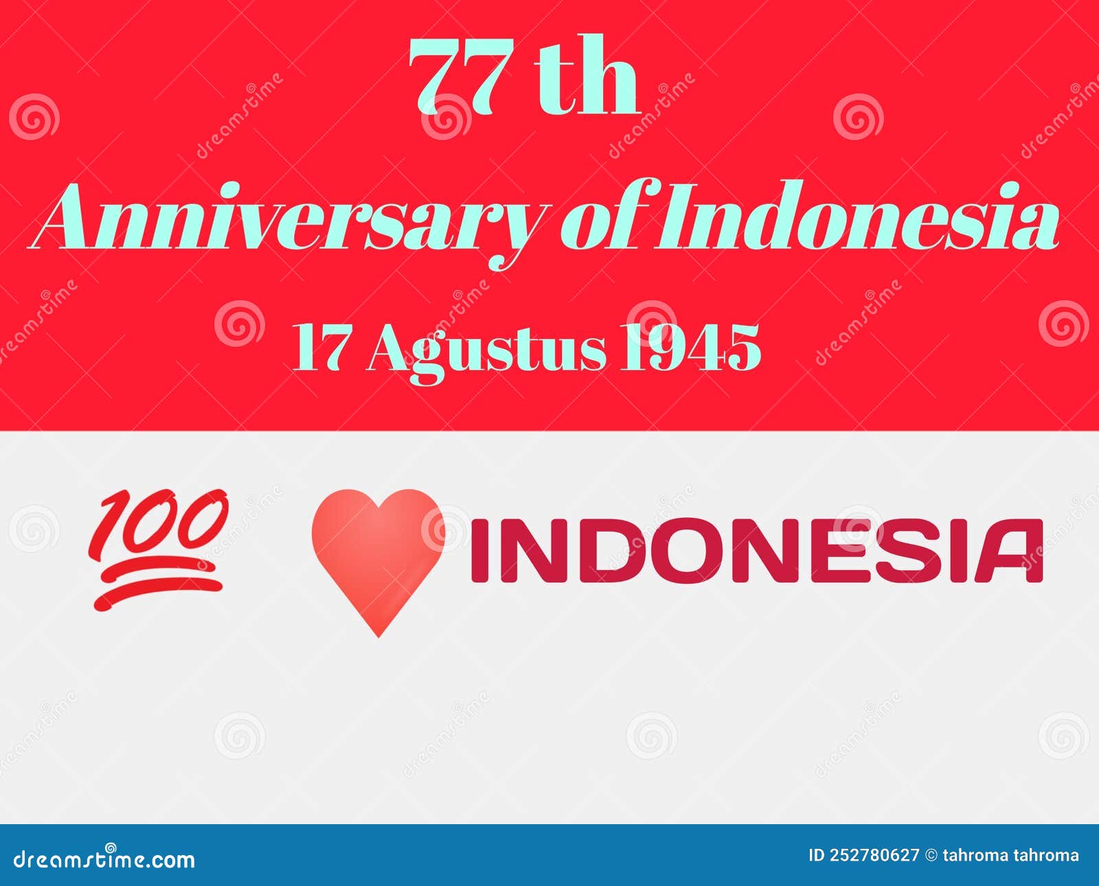 77 Th Anniversary of Indinesia Stock Illustration - Illustration of ...