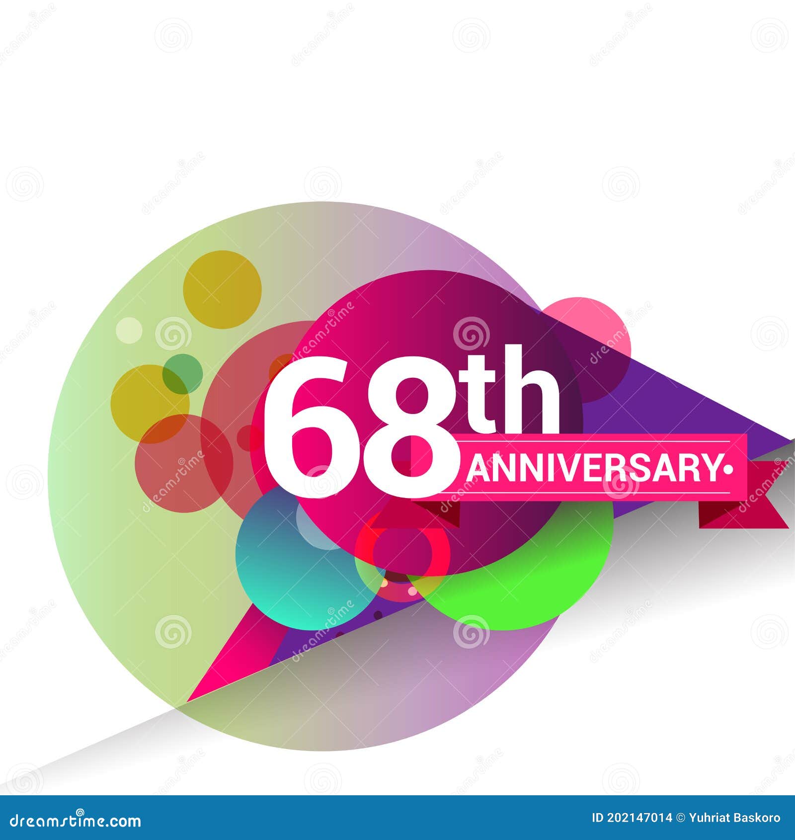 68th Anniversary Logo with Colorful Geometric Background, Vector Design ...