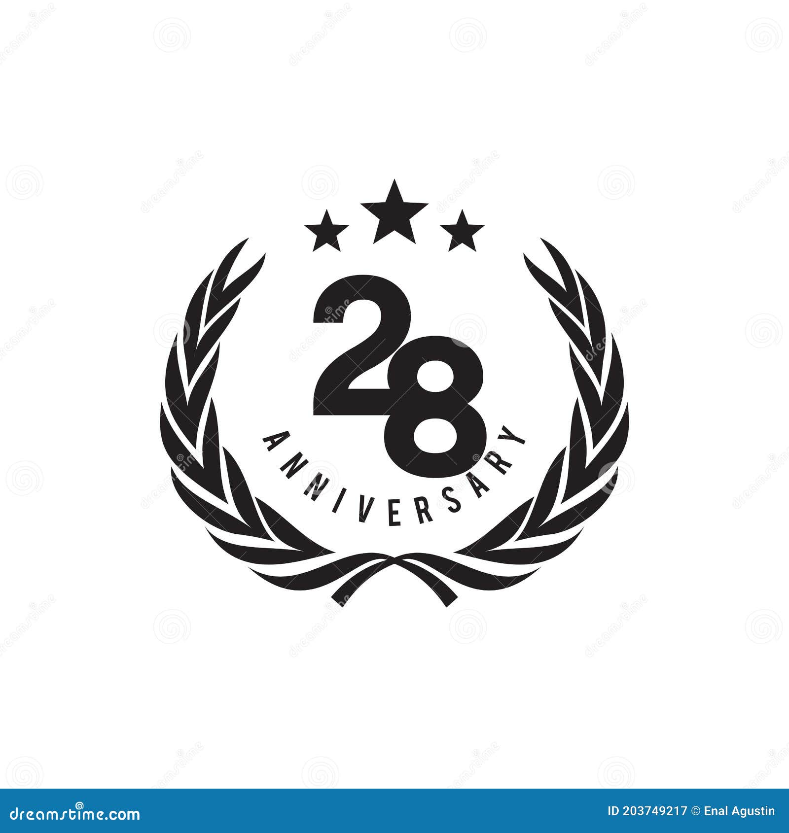 28th Anniversary Logo Design Template Stock Vector - Illustration of ...
