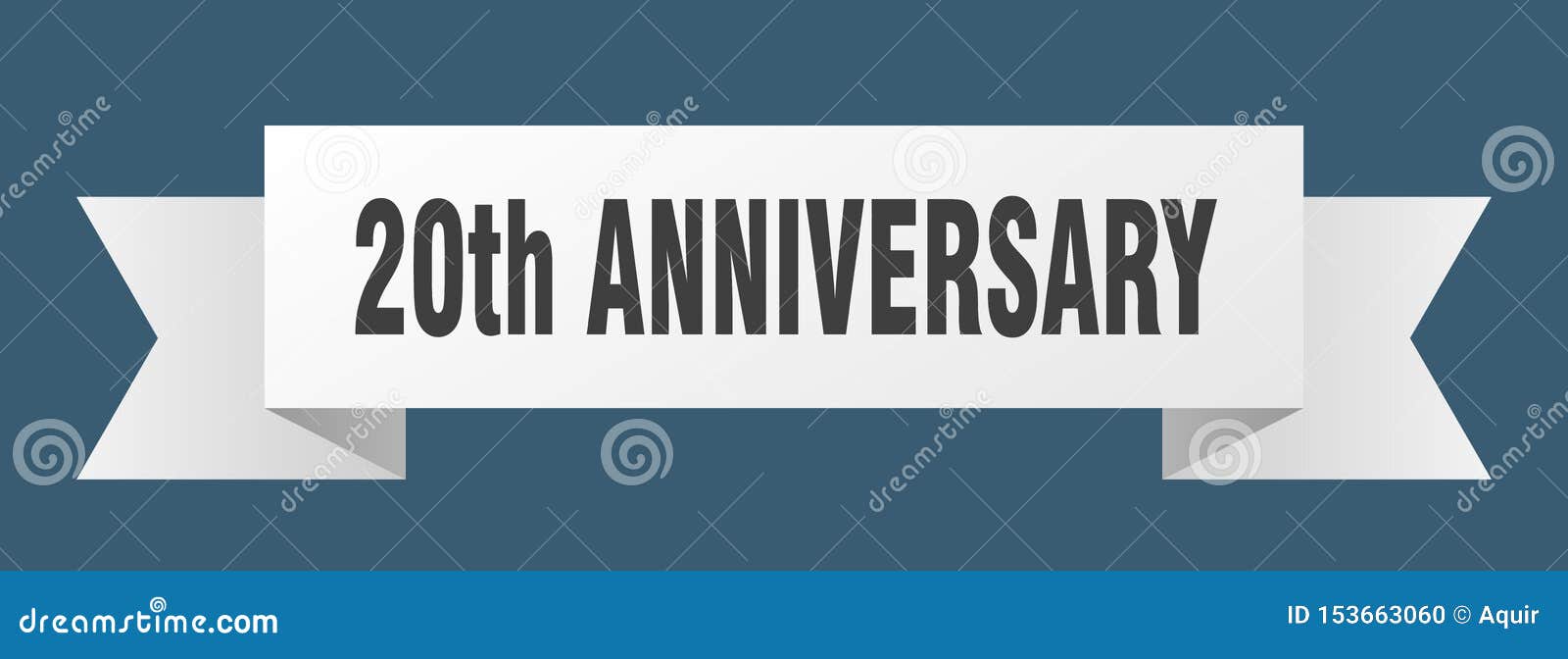 20th anniversary ribbon. stock vector. Illustration of banner - 153663060