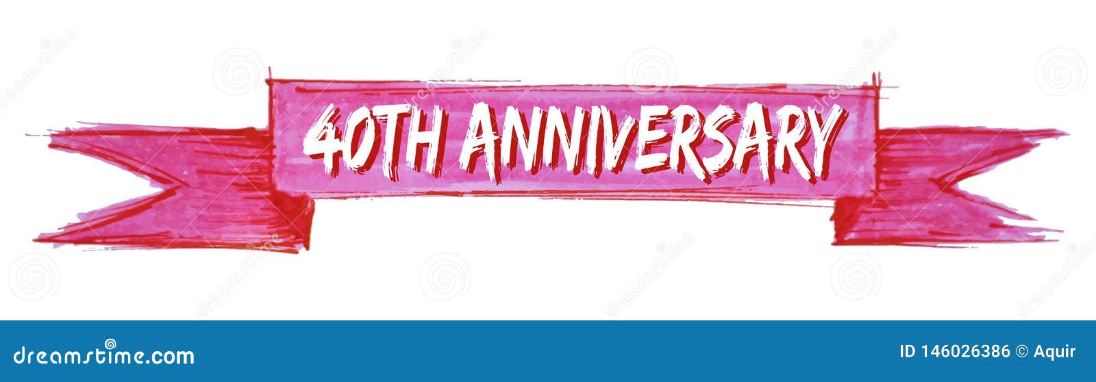 40th anniversary ribbon stock vector. Illustration of pencil - 146026386