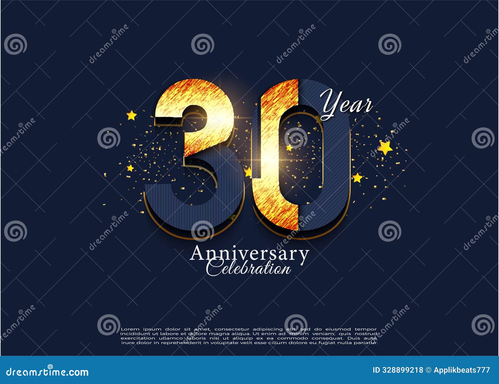30th Anniversary with Shiny Textured Numbers. Vector Premium Design ...