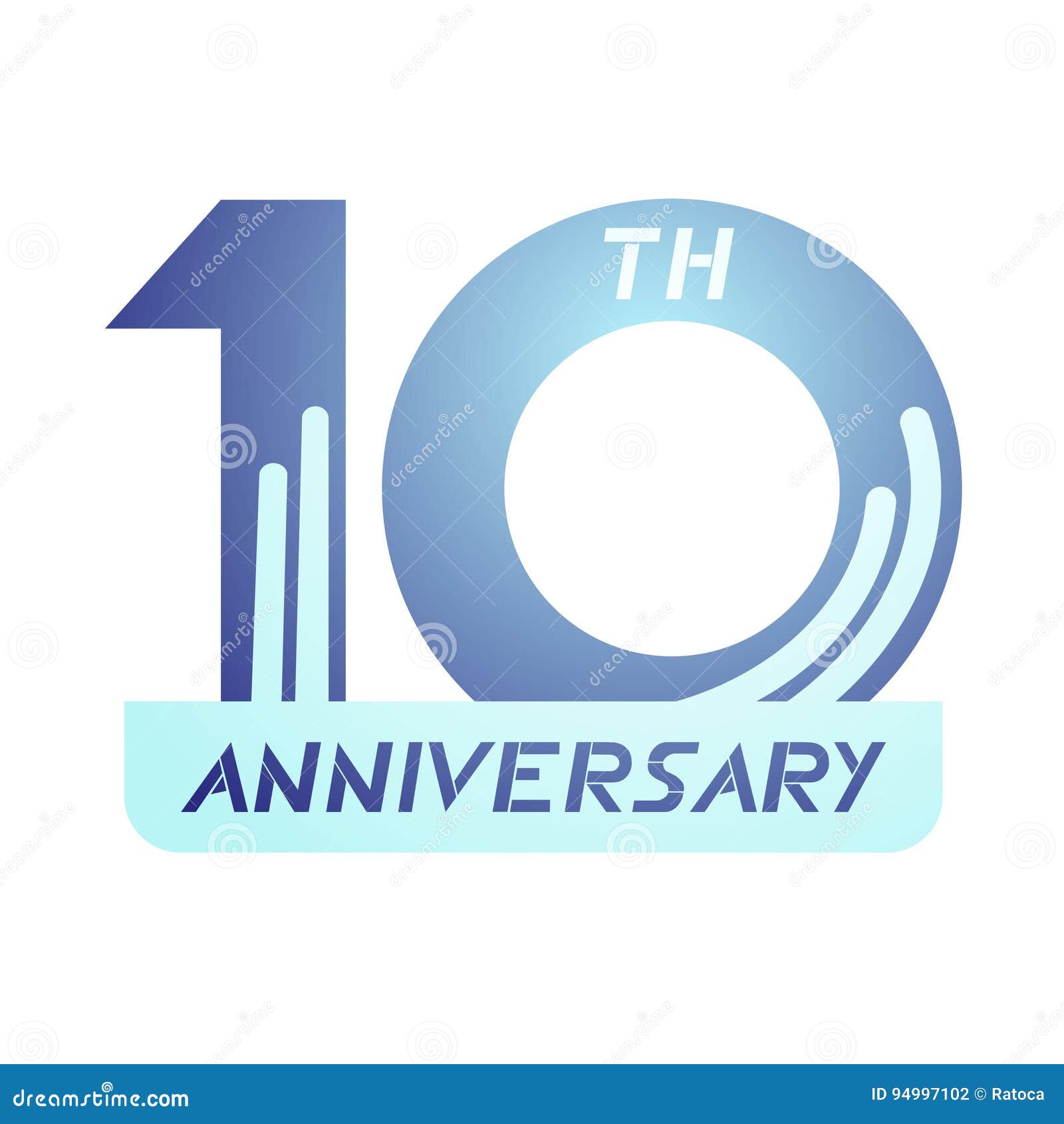 10th anniversary symbol stock vector. Illustration of graphic - 94997102
