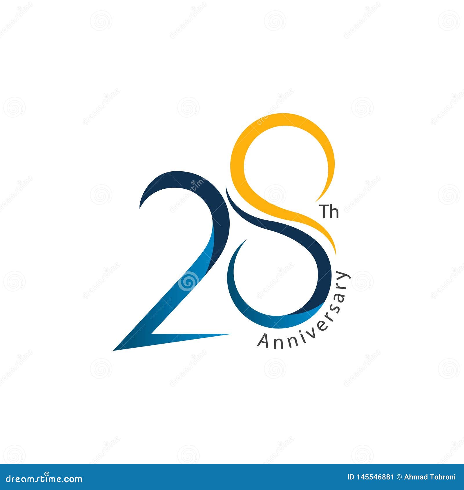 28th Anniversary Vector Template Design Illustration Stock Vector ...
