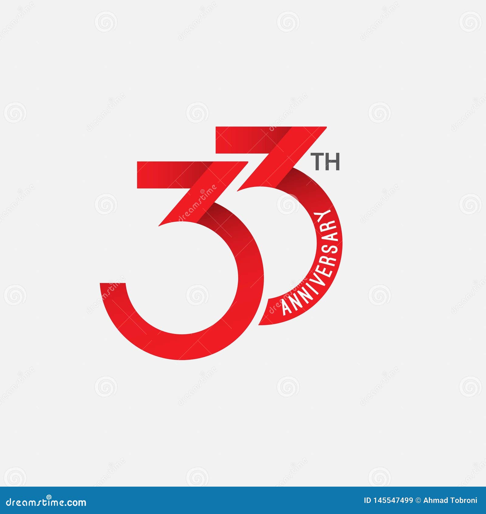 33 Th Anniversary Vector Template Design Illustration Stock ...