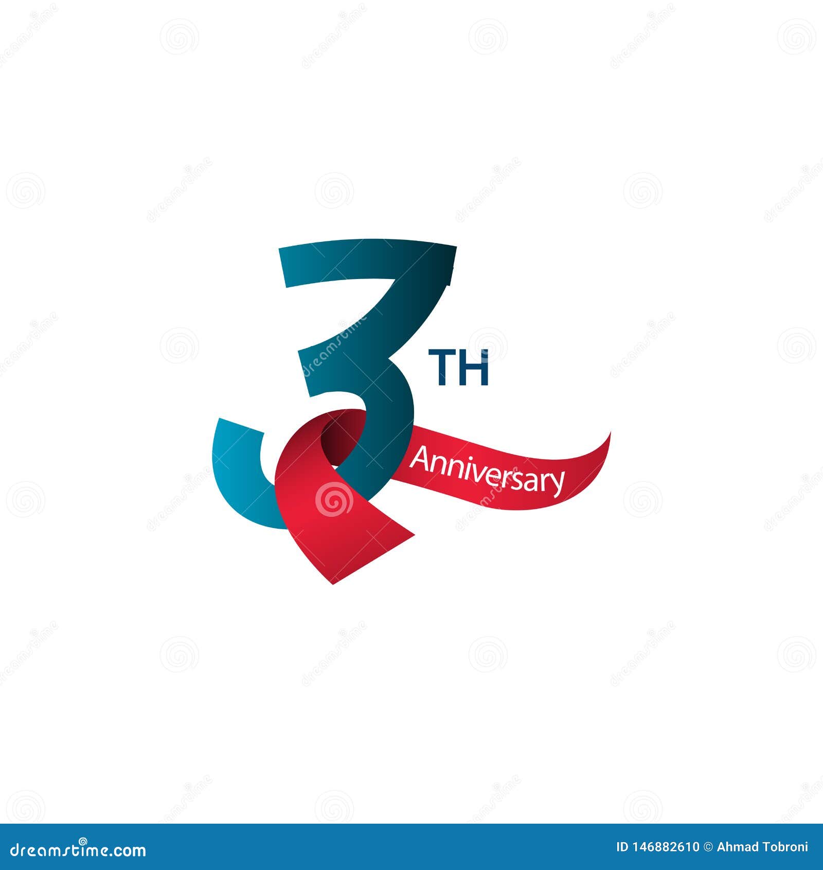 3 Th Anniversary Vector Template Design Illustration Stock Vector ...