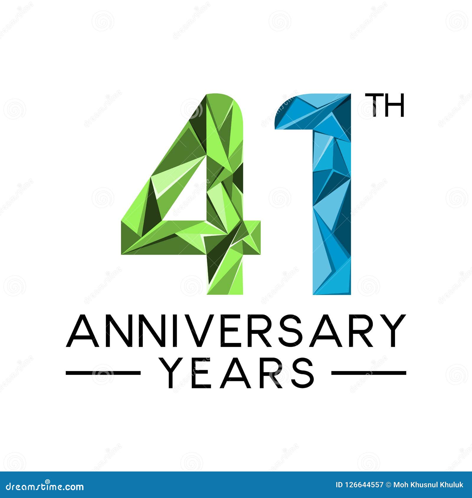 41th Anniversary Years Abstract Triangle Modern Full Col Stock Vector ...