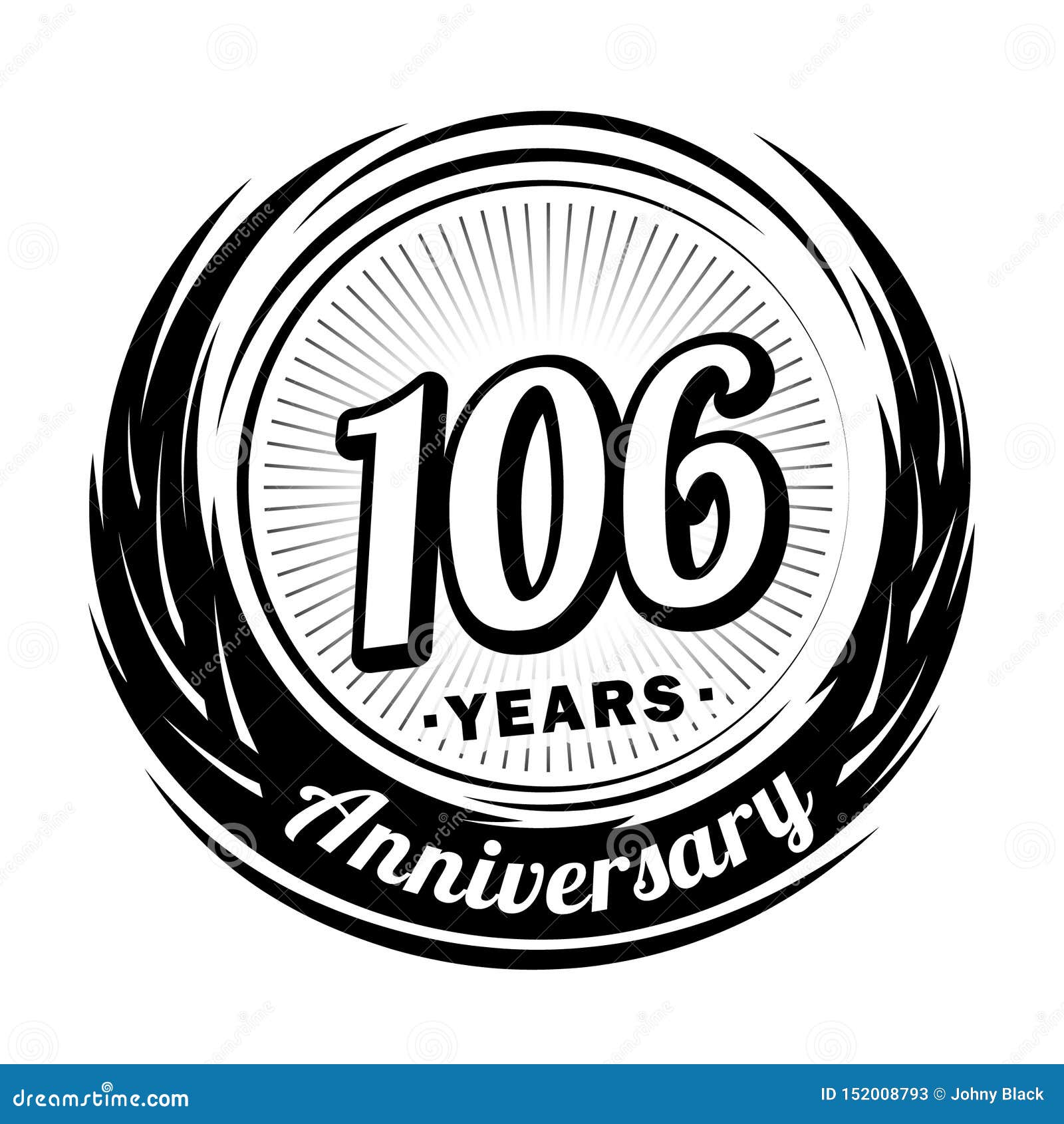 106 Years Anniversary. Elegant Anniversary Design. 106th Logo. Stock ...