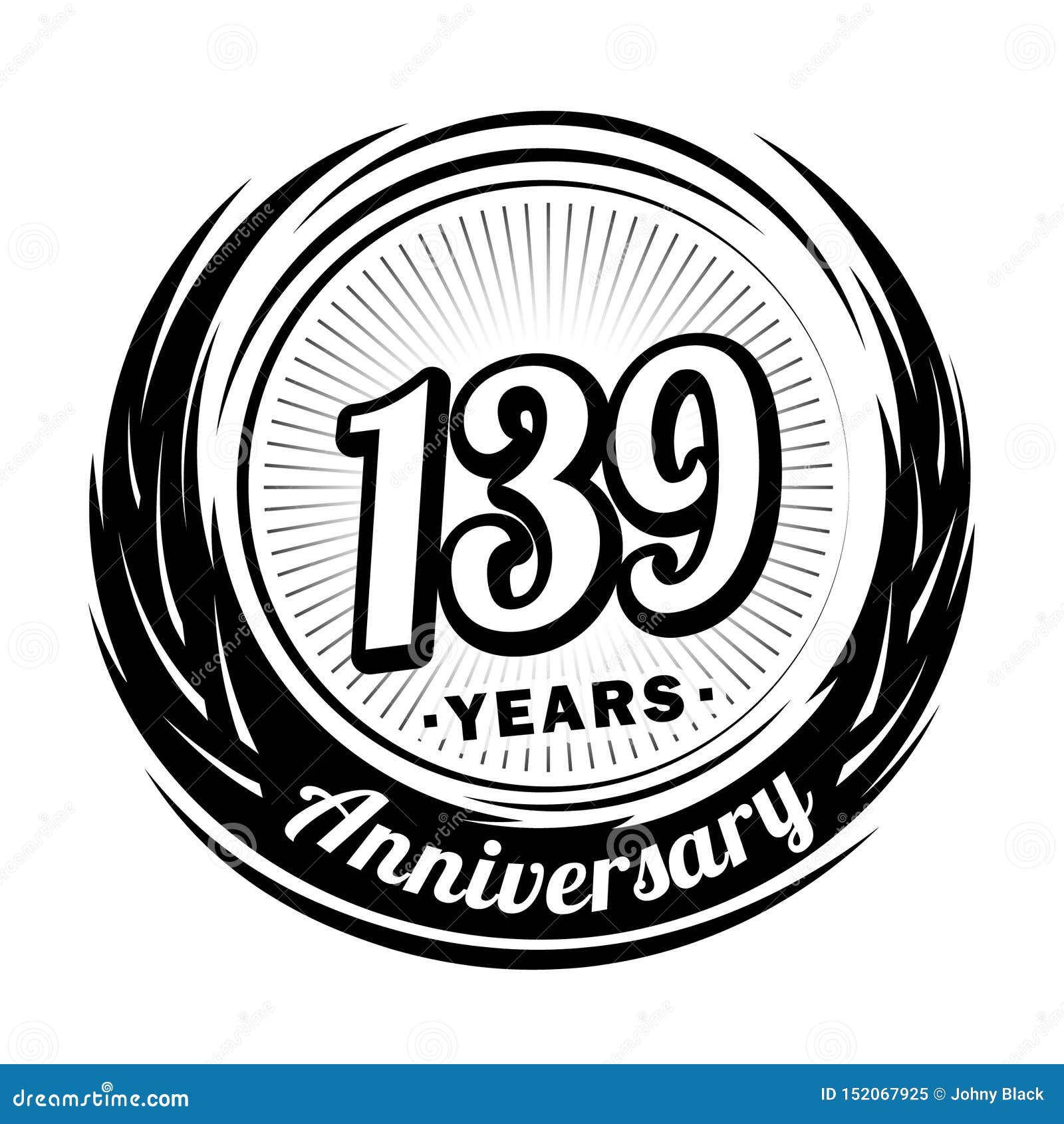 139 Years Anniversary. Elegant Anniversary Design. 139th Logo. Stock ...