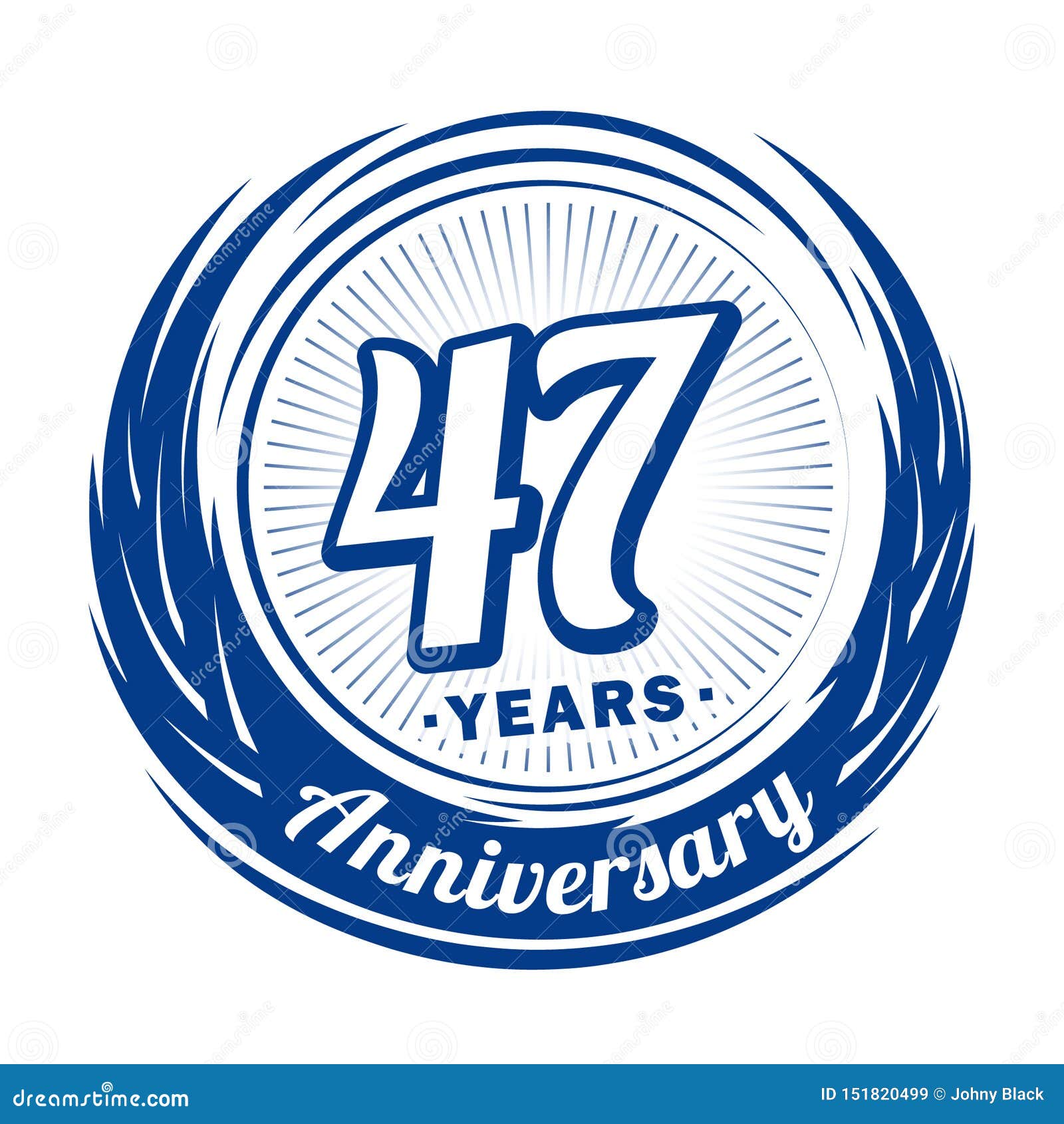 47 Years Anniversary. Elegant Anniversary Design. 47th Logo. Stock ...