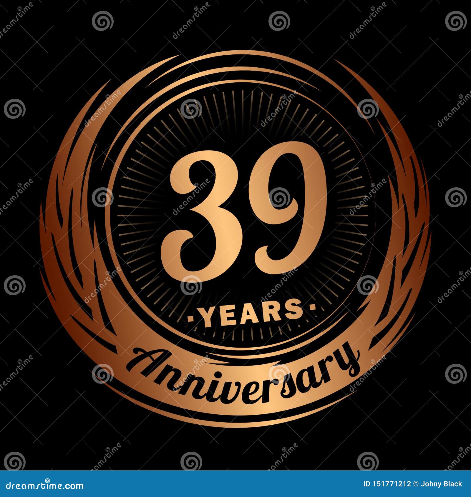 39 Years Anniversary. Elegant Anniversary Design. 39th Logo. Stock ...