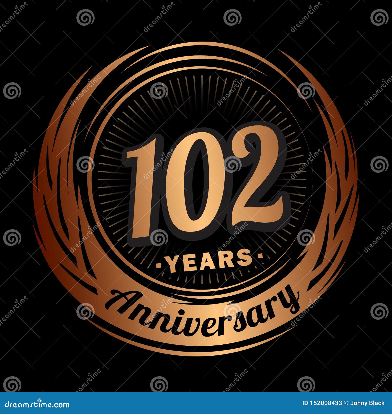 102 Years Anniversary. Elegant Anniversary Design. 102nd Logo. Stock ...