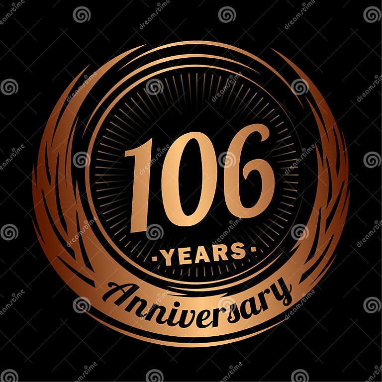 106 Years Anniversary. Elegant Anniversary Design. 106th Logo. Stock ...